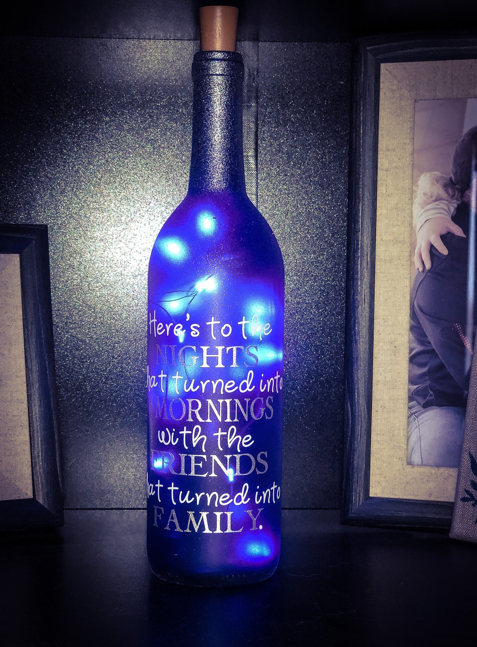 Here’s to the Night... Blue Light up Wine Bottle - Etsy