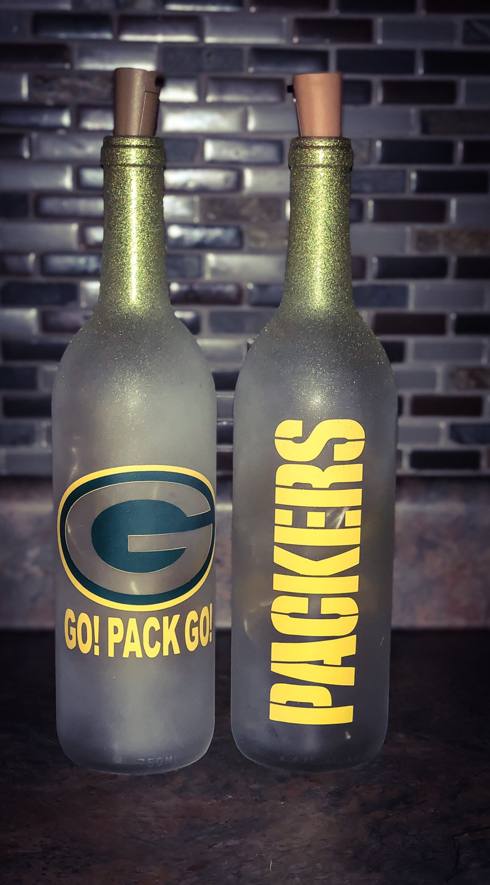 Green Bay Packers Light up Wine Bottle - Etsy