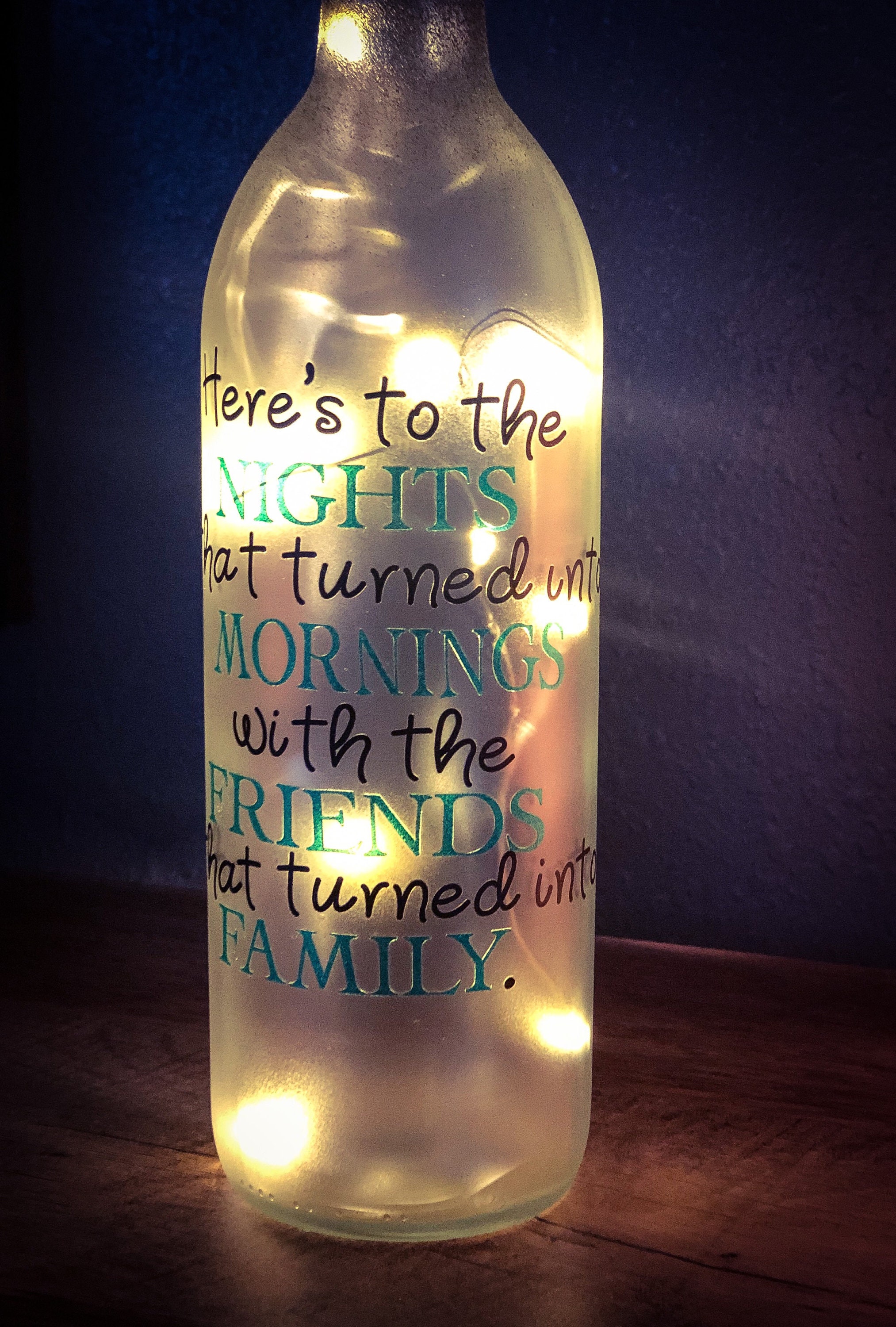 Here’s to the Night Light up Wine Bottle - Etsy