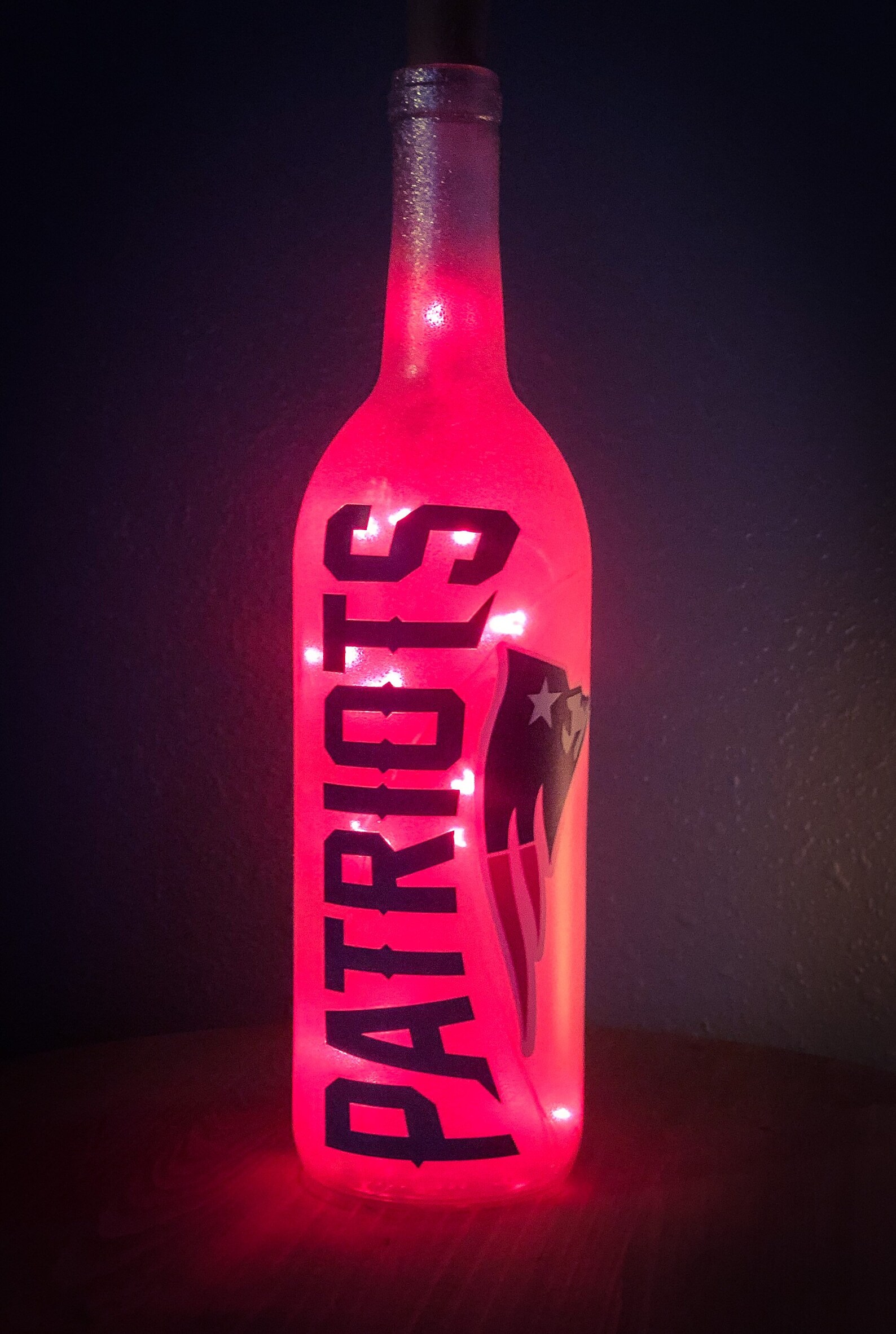 Patriots Light up Wine Bottle - Etsy