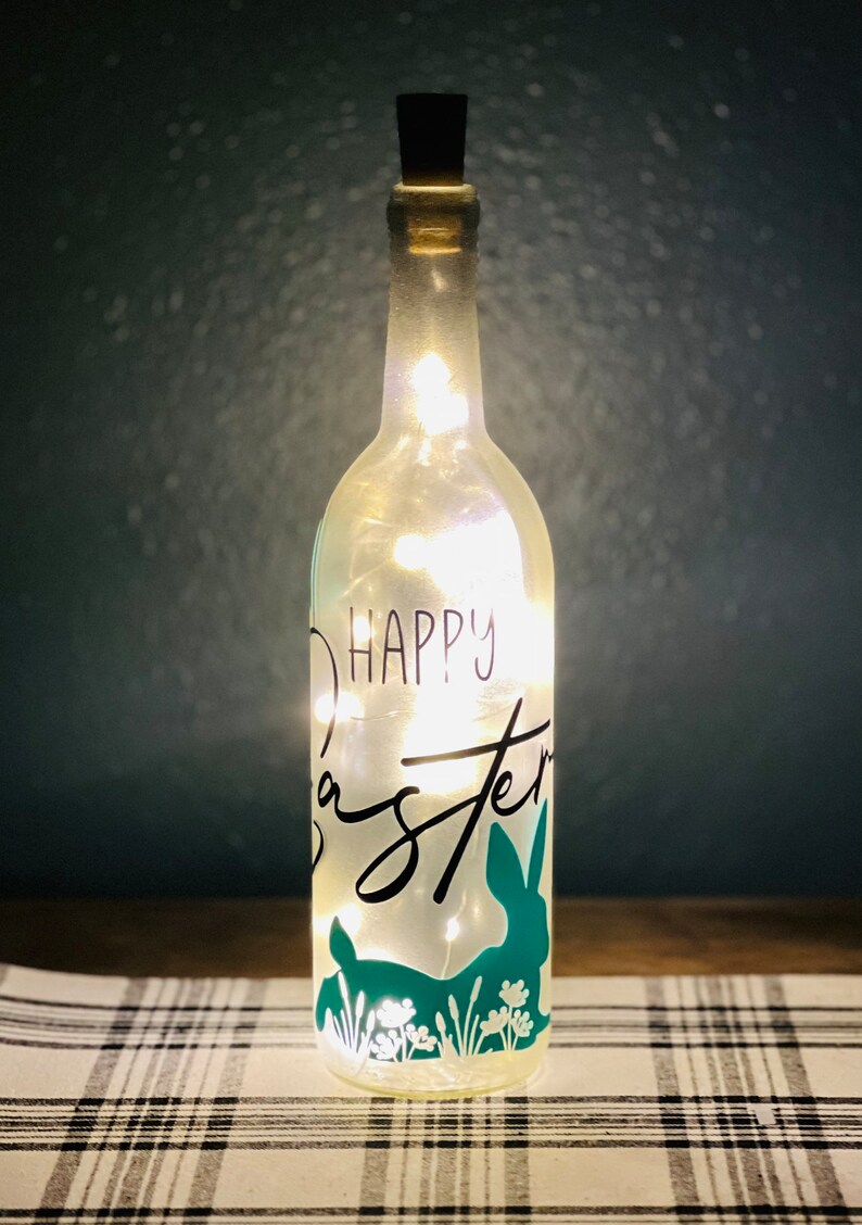 Happy Easter Light up Wine Bottle Decor - Etsy