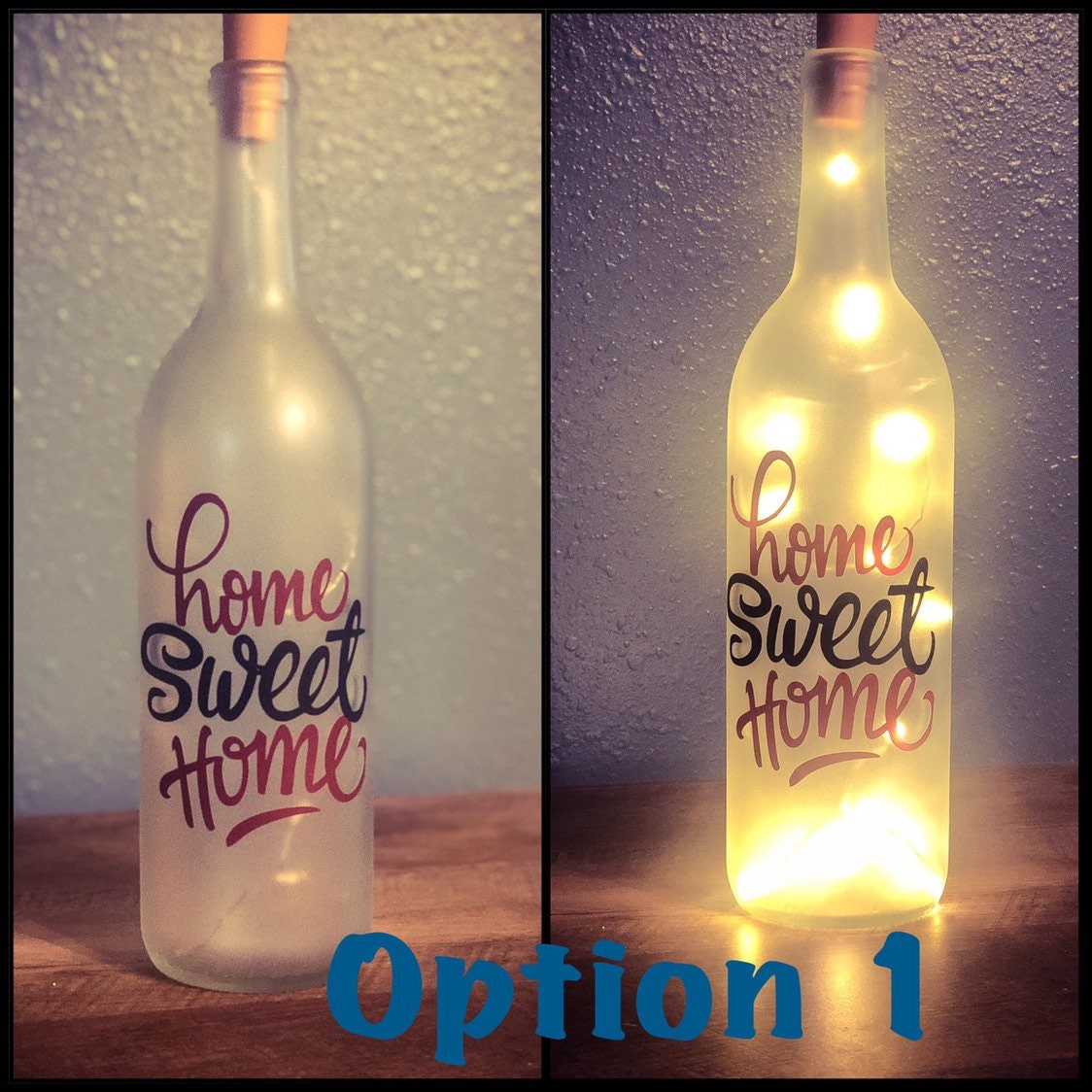 Home Sweet Home Light up Wine Bottle - Etsy