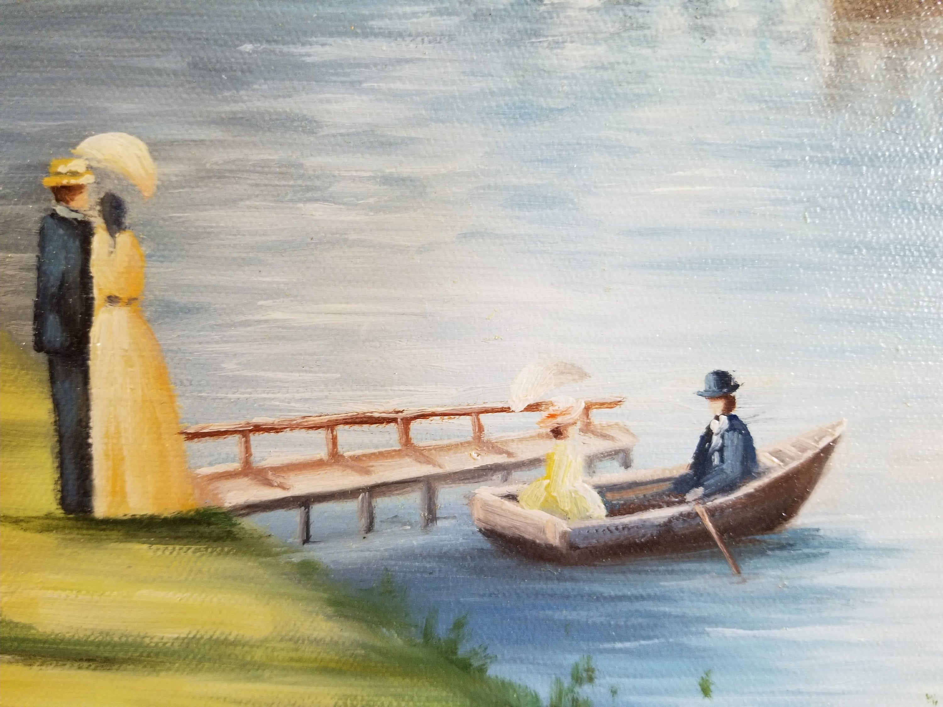 Summer Day Oil Painting Landscape Garden Party River - Etsy