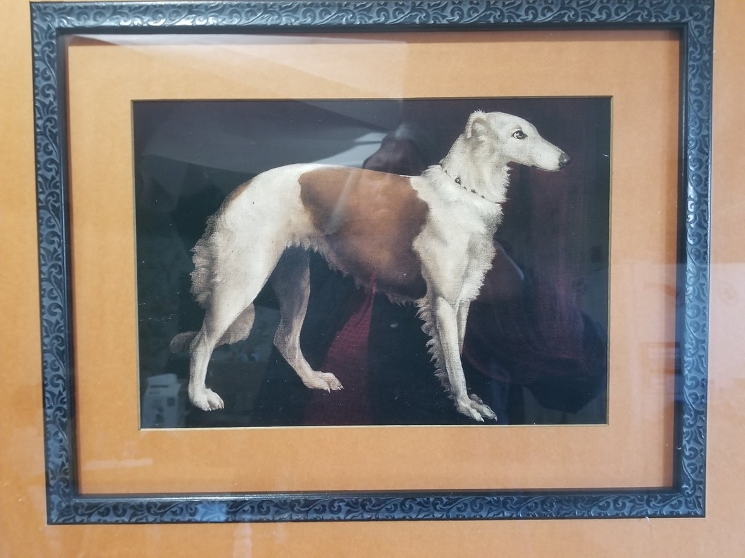 Borzoi Print, Hound, Dog Vintage Hunting Borzoi Hound Lithograph, Print ...