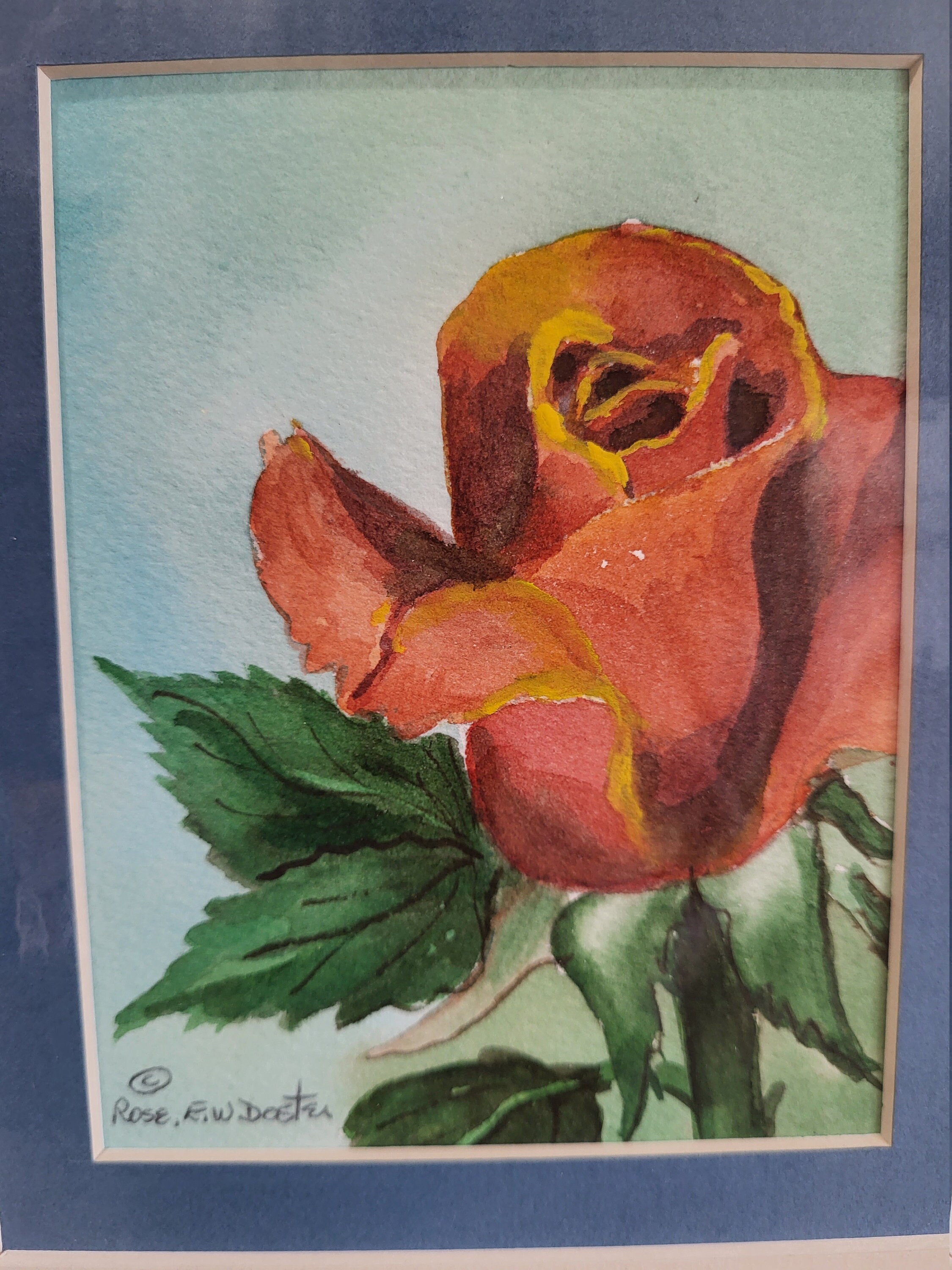Red Rosebud Watercolor Painting, Rose, Flower, Bloom Wall Art, Red Rose ...