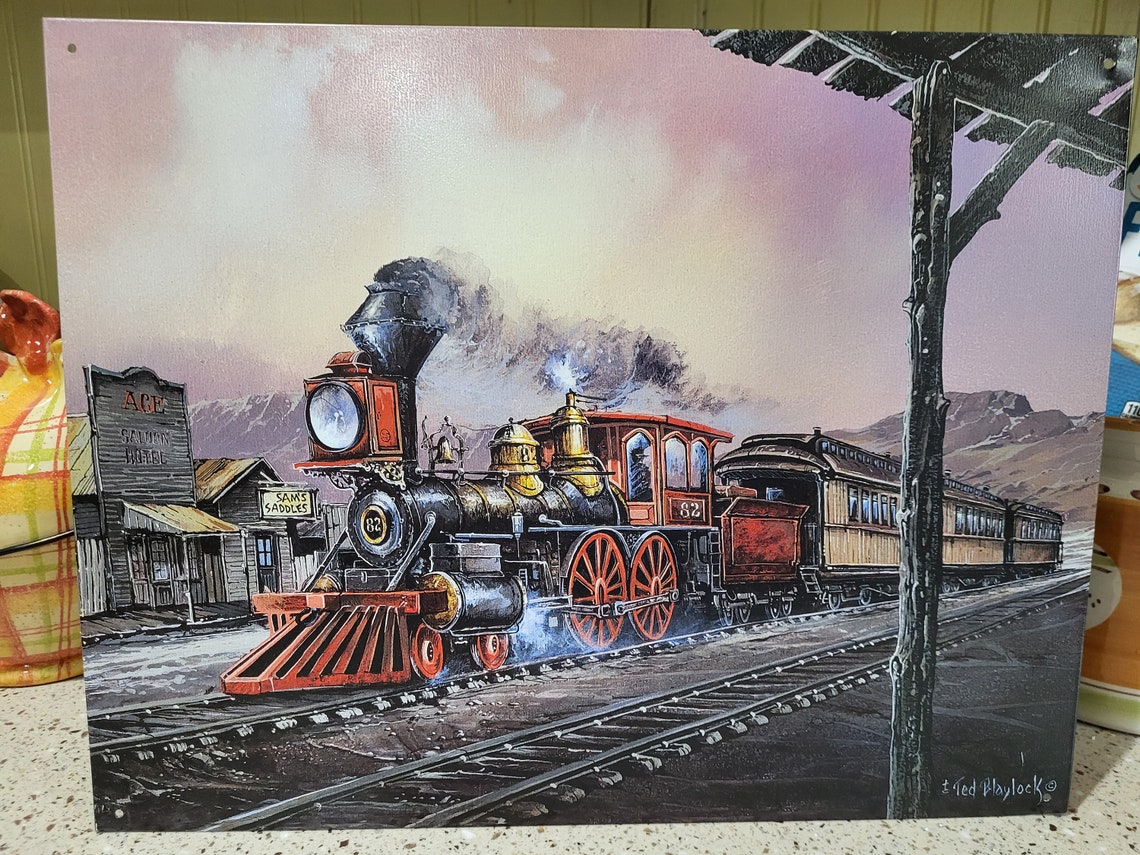 Train Print Steam Locomotive Vintage Lithograph Blaylock - Etsy