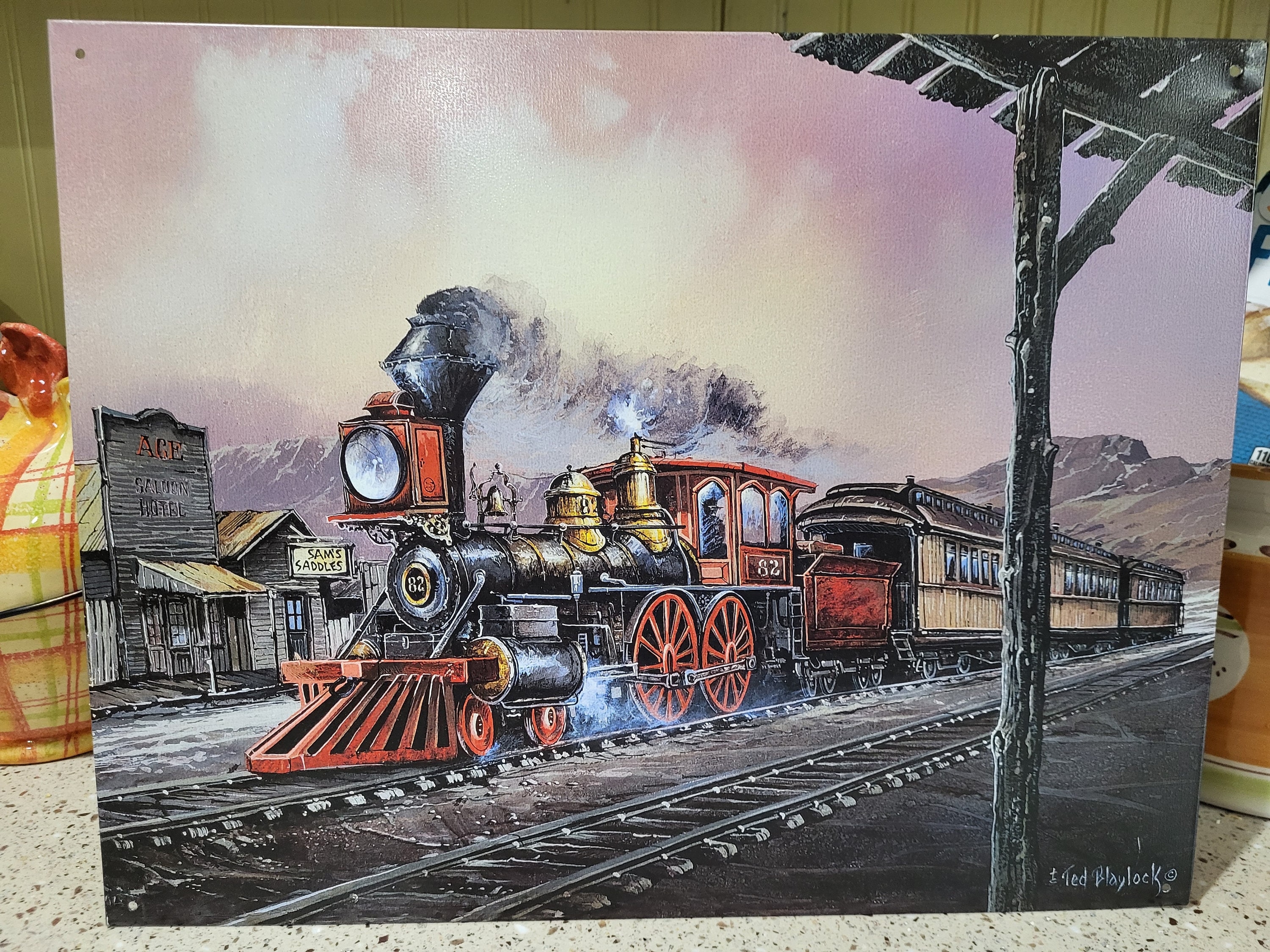 Train Print, Steam Locomotive, Vintage Lithograph, Blaylock 82 Rollin ...