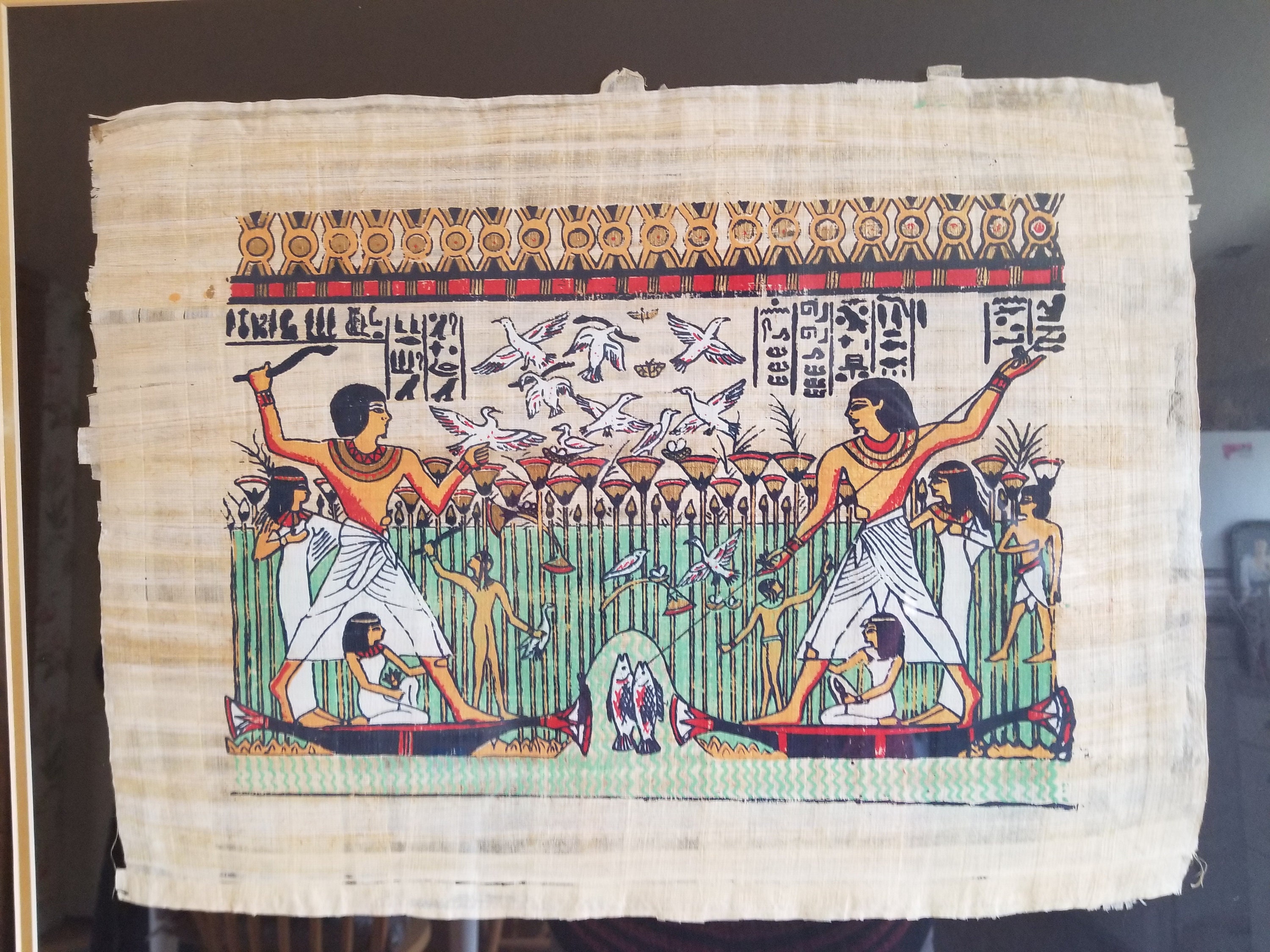 Egypt Landscape lithograph Egyptian Nile River Papyrus Art - Etsy Nederland