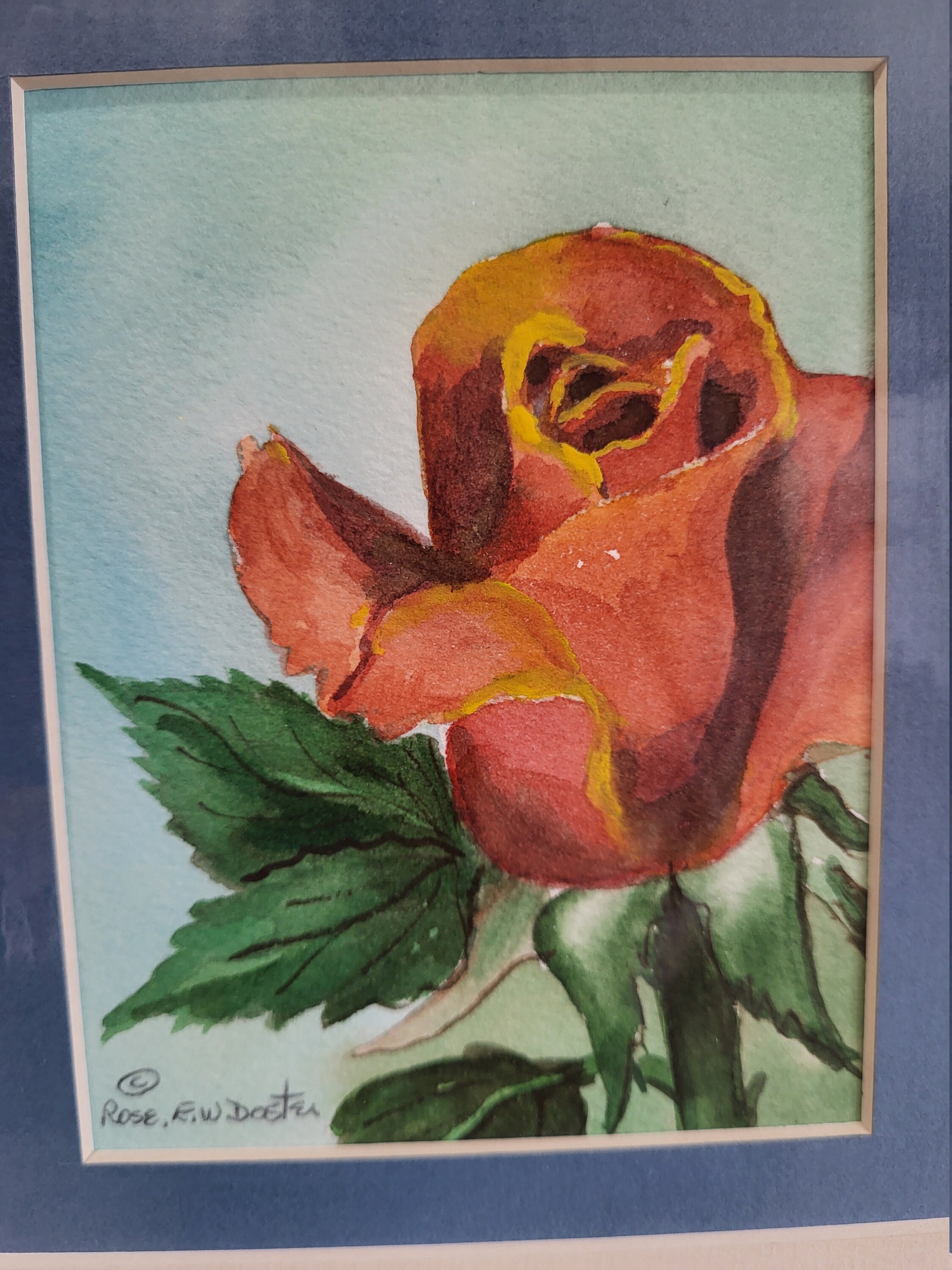 Red Rosebud Watercolor Painting Rose Flower Bloom Wall Art - Etsy