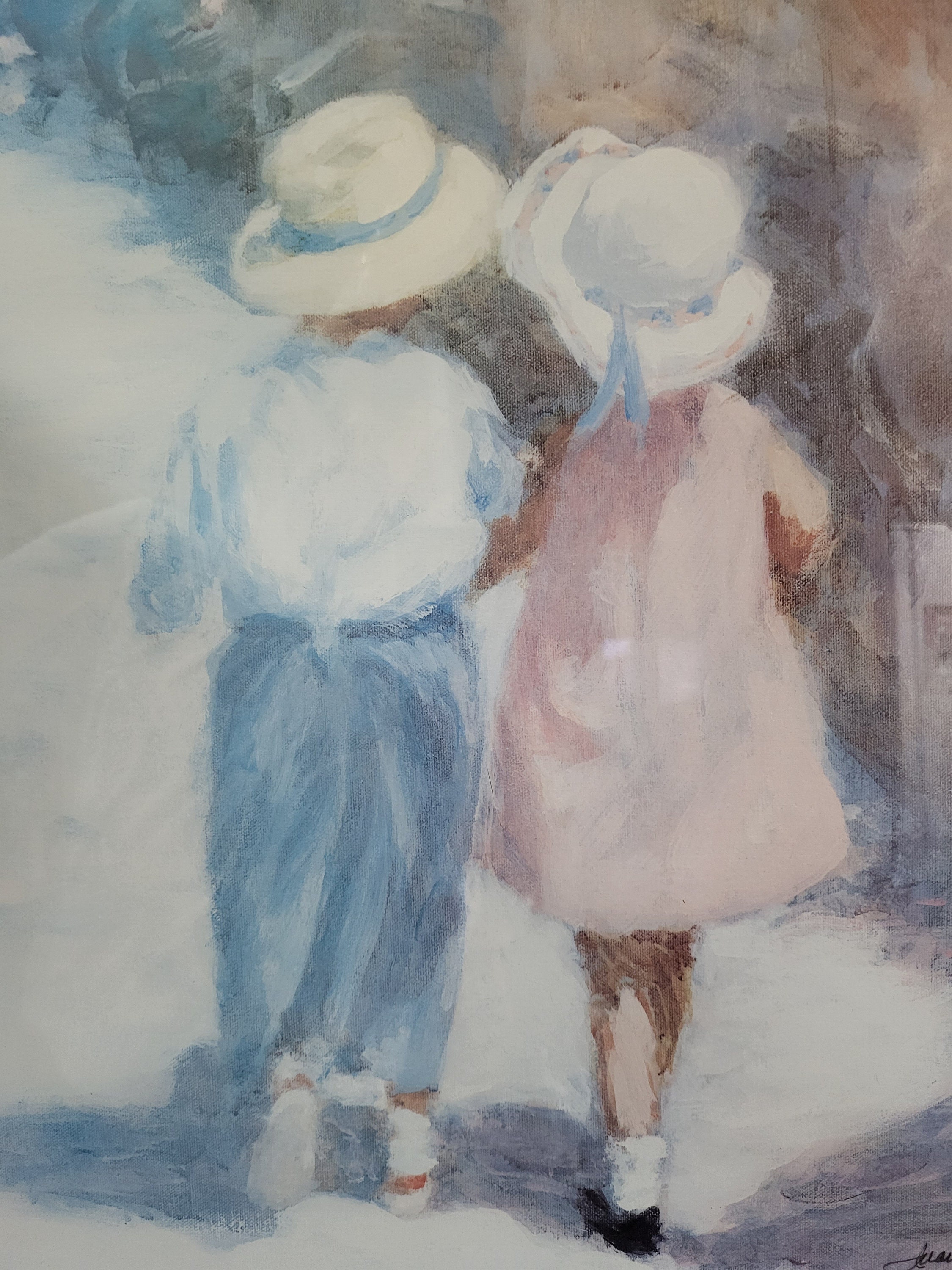 Ivan Anderson. Danish Print, Young Boy and Girl Walking Down the Lane ...