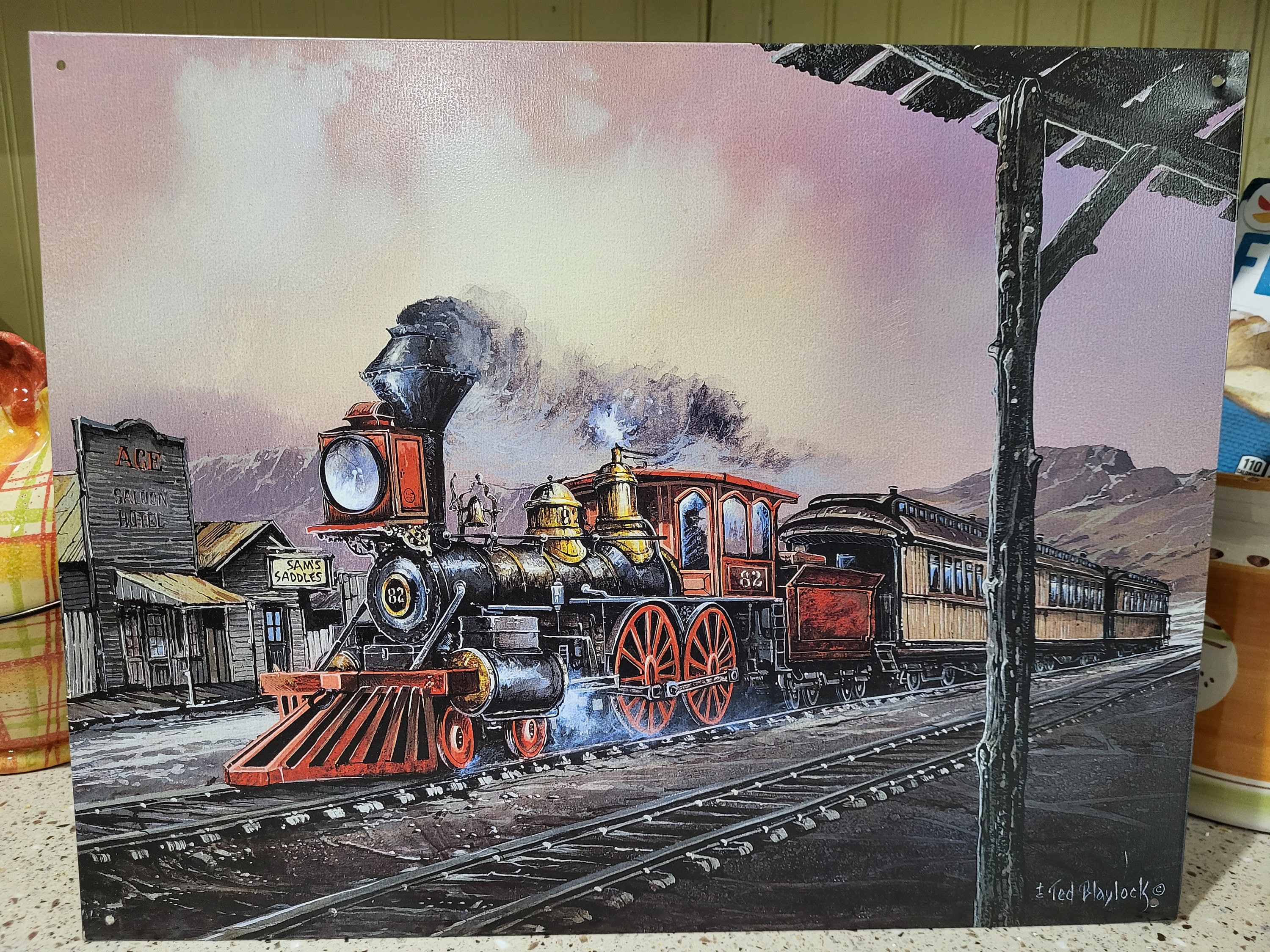 Train Print, Steam Locomotive, Vintage Lithograph, Blaylock 82 Rollin ...
