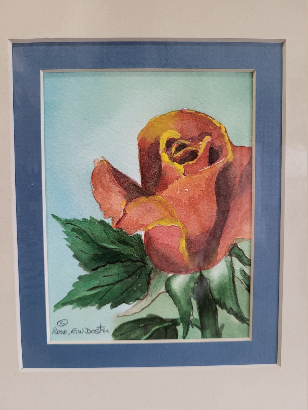 Red Rosebud Watercolor Painting, Rose, Flower, Bloom Wall Art, Red Rose ...