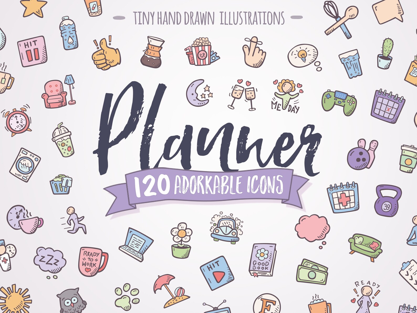 Planner Icons Doodle Clipart Scrapbook and Planner Printable Stickers ...