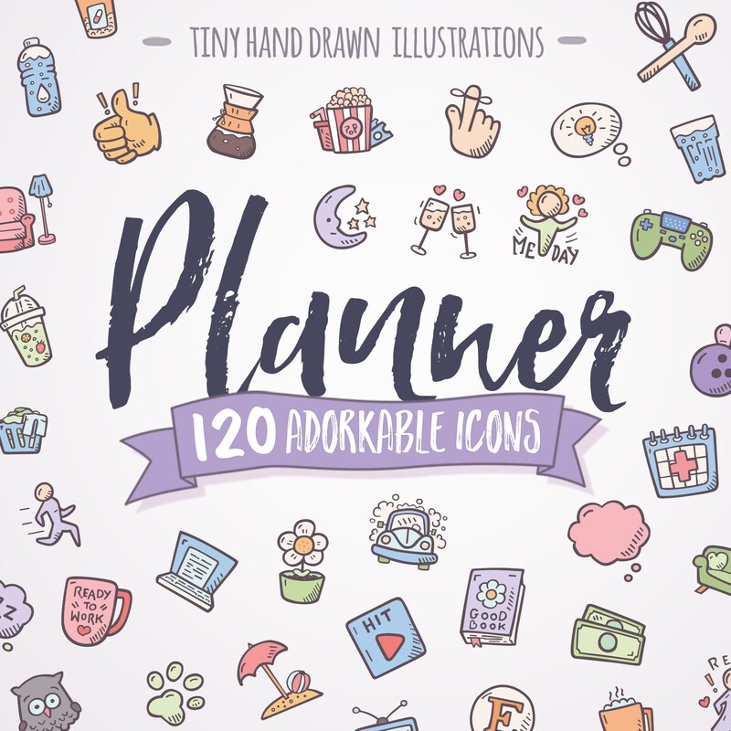 Planner Icon Clipart - Etsy