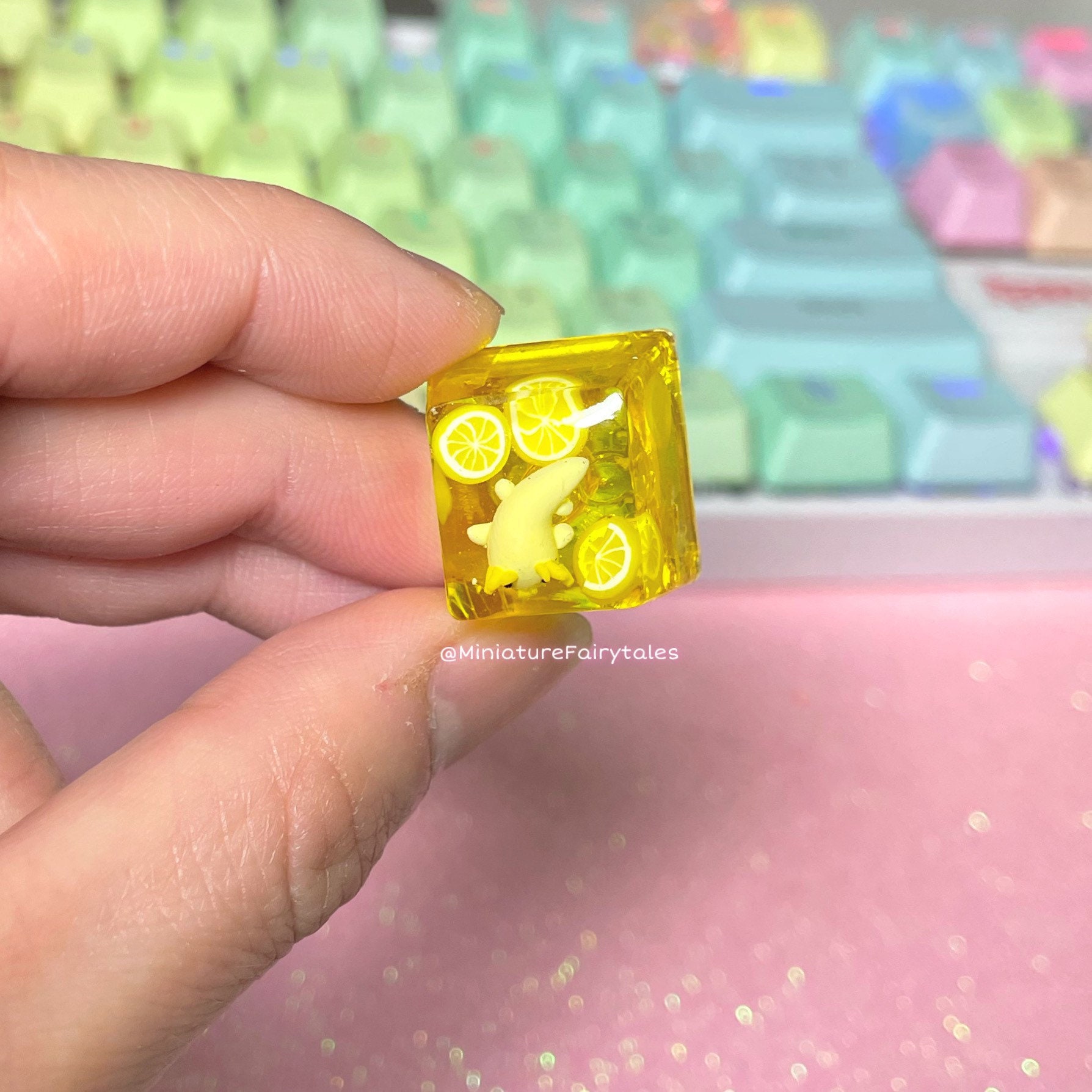 Axolotl Aquarium Keycaps B GRADE Axolotl Keycap Artisan Keycap | Etsy