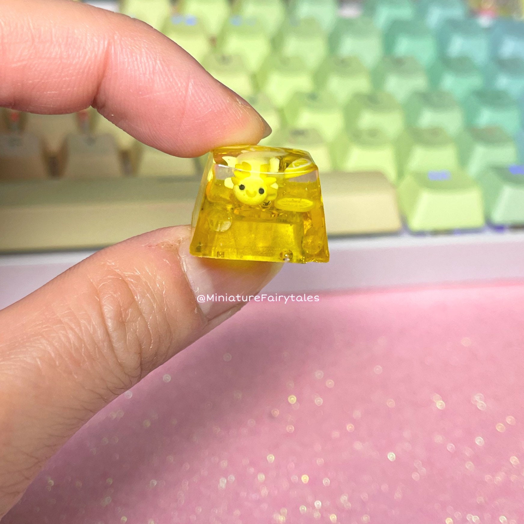 Axolotl Aquarium Keycaps B GRADE Axolotl Keycap Artisan Keycap | Etsy
