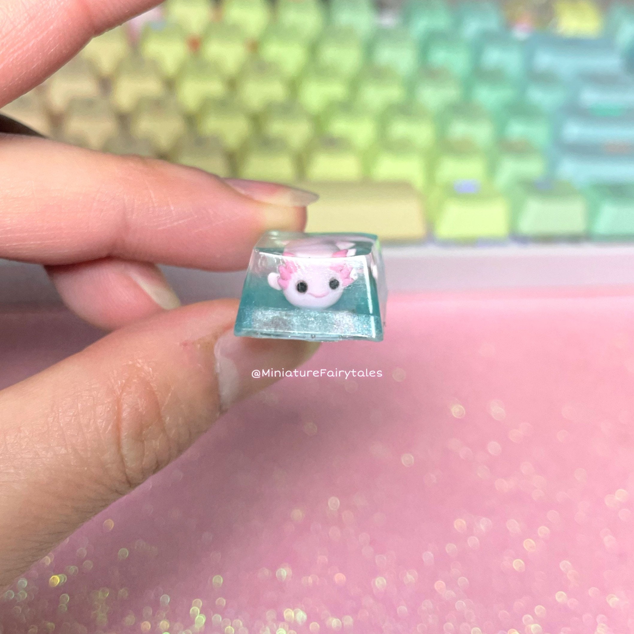 Axolotl Aquarium Keycaps B GRADE Axolotl Keycap Artisan Keycap | Etsy