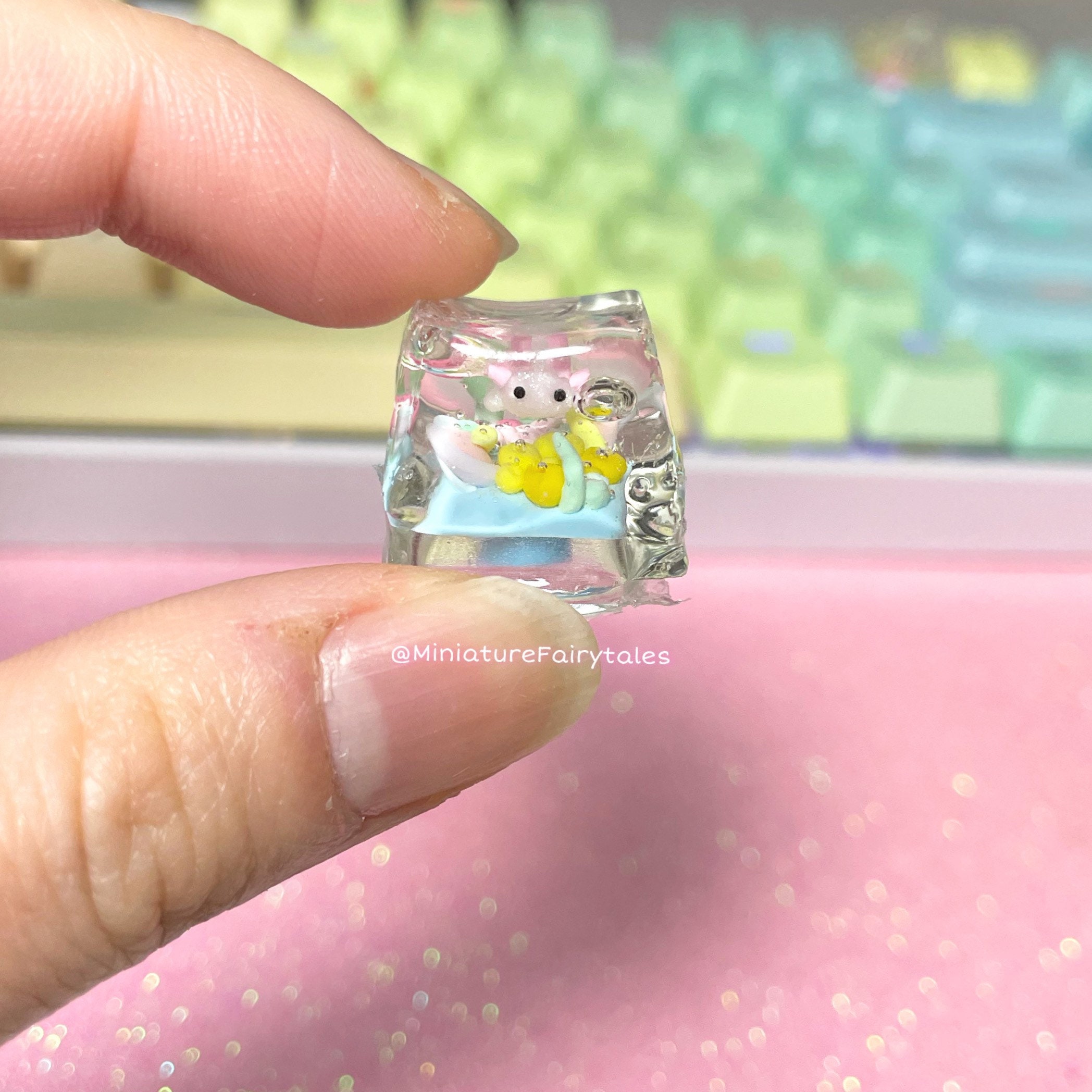 Axolotl Aquarium Keycaps B GRADE Axolotl Keycap Artisan Keycap | Etsy