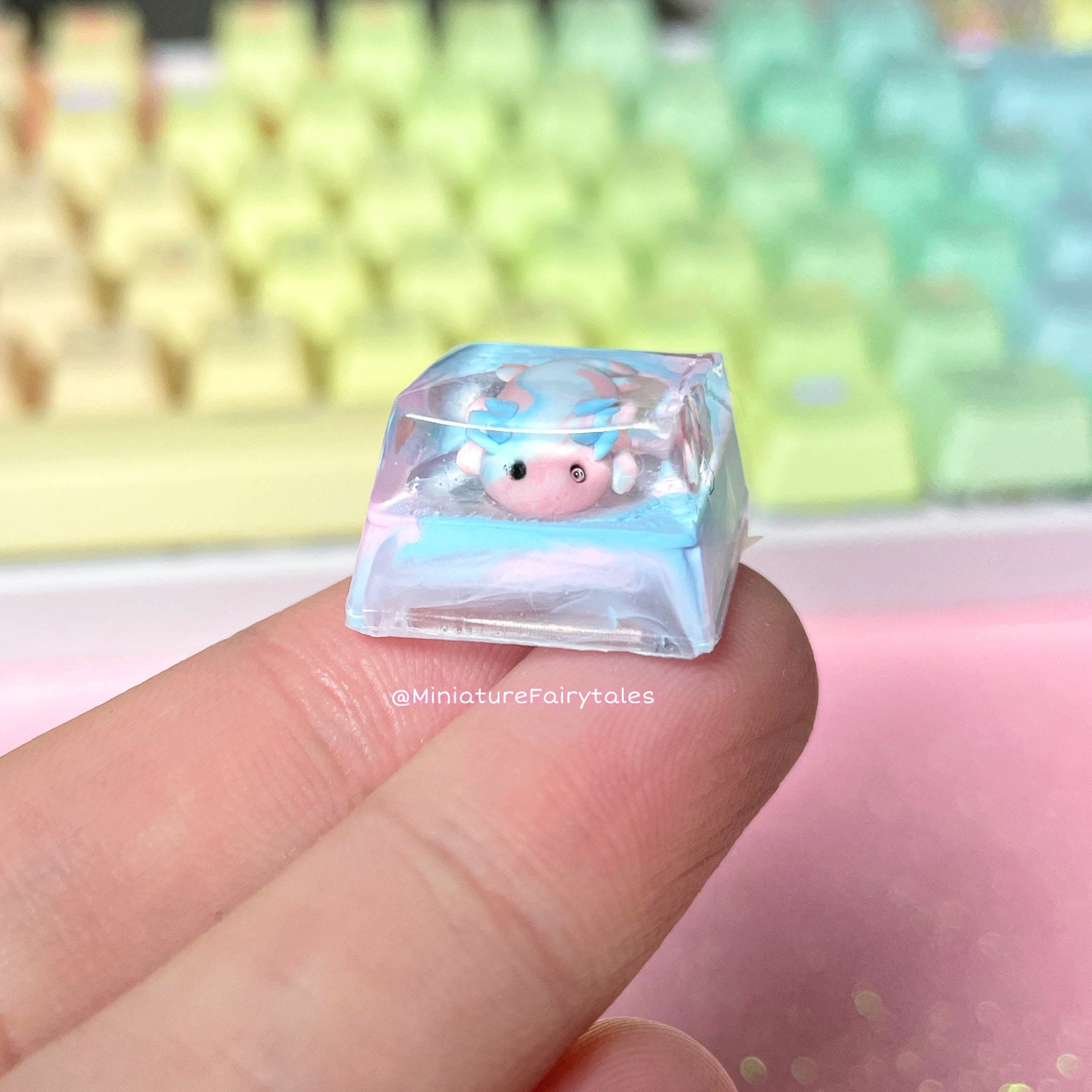 Axolotl Aquarium Keycaps B GRADE Axolotl Keycap Artisan Keycap | Etsy
