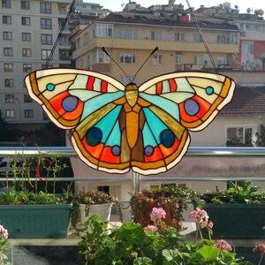Butterfly Stained Glass Suncatcher, Colorful Window Sun Cather, Hanging ...