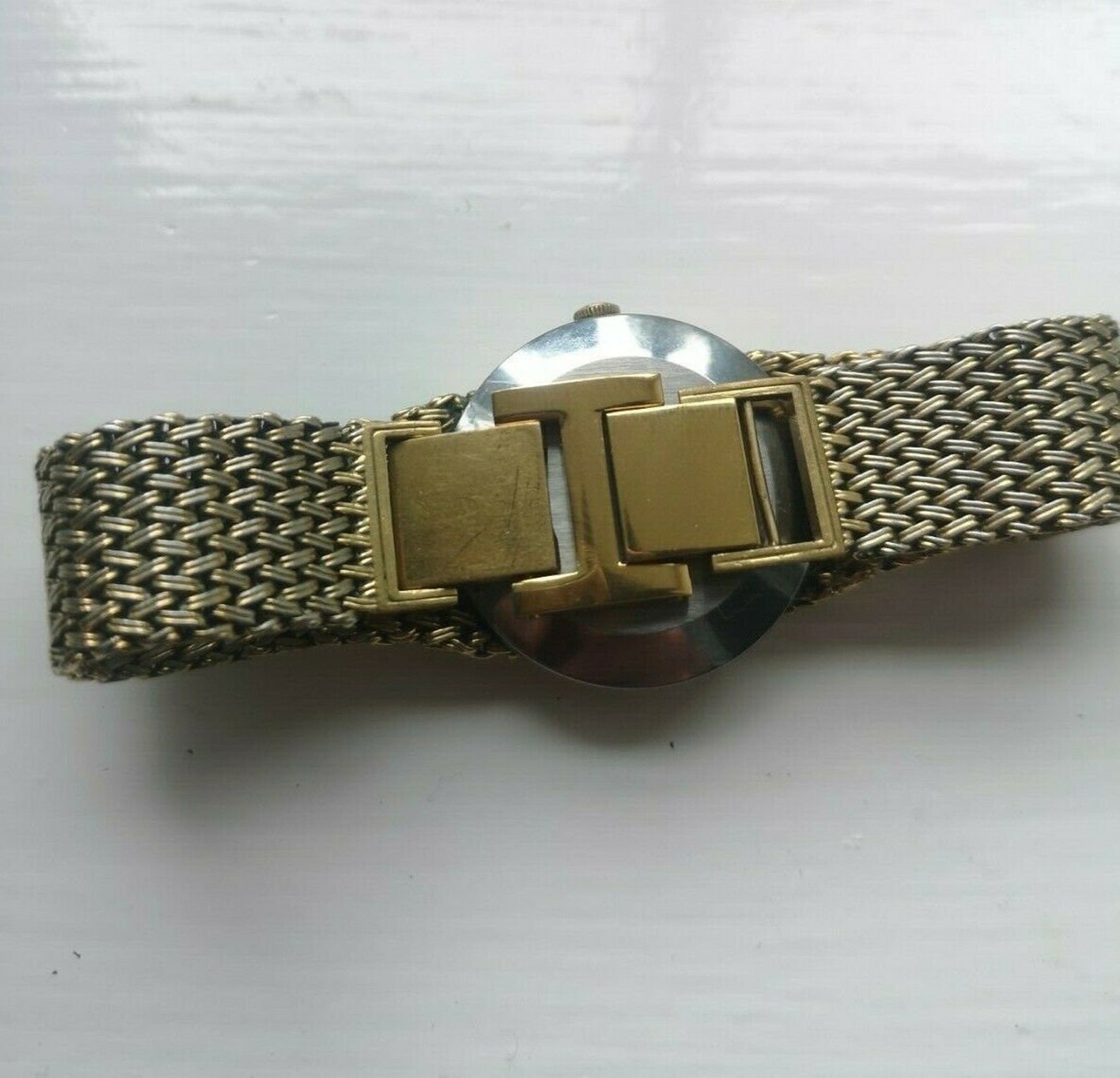 Gold Plated Wrist Watch Band Bracelet Extender With Fold Over Link ...