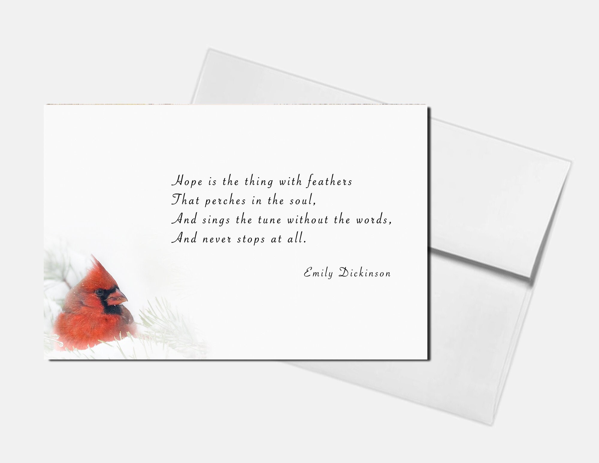 Cardinal Sympathy Bereavement Card, Hope Never Stops at All ...