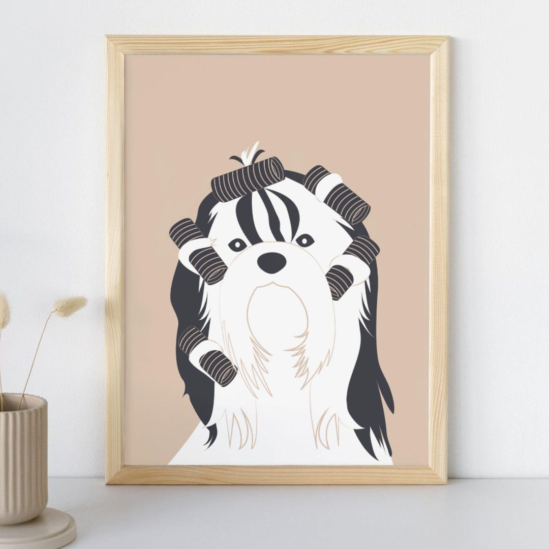 Dog Grooming Drawing. Print Ready Artwork for Groomer's Salon. Dog ...
