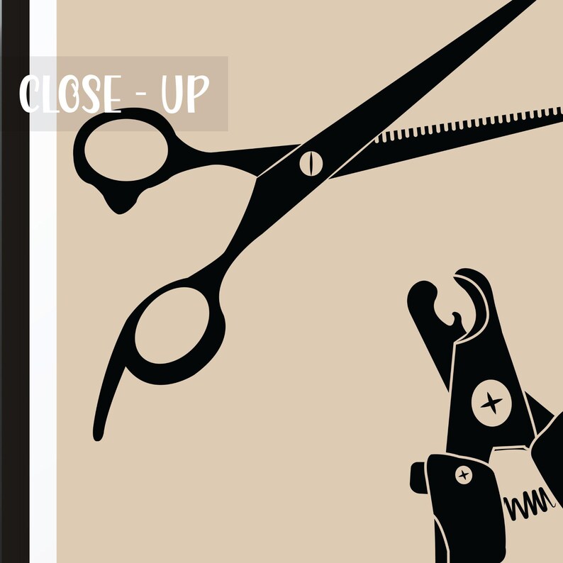 Dog Grooming Drawing. Print Ready Artwork for Groomer's Salon.dog Salon ...