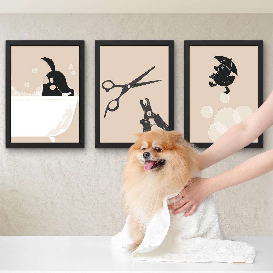 Dog Grooming Salon Decor: Customizable Wall Art Prints (set of 3 ...