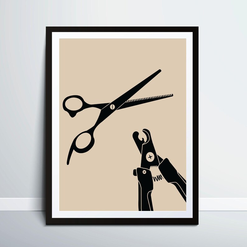 Dog Grooming Drawing. Print Ready Artwork for Groomer's Salon.dog Salon ...