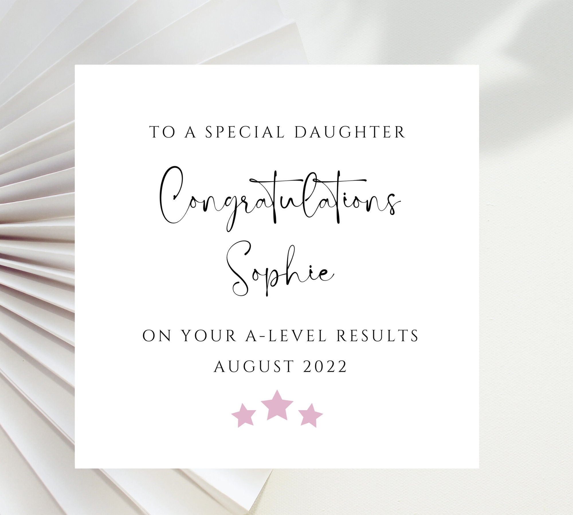 Exam Congratulations Card, Personalised A Level Results Card ...