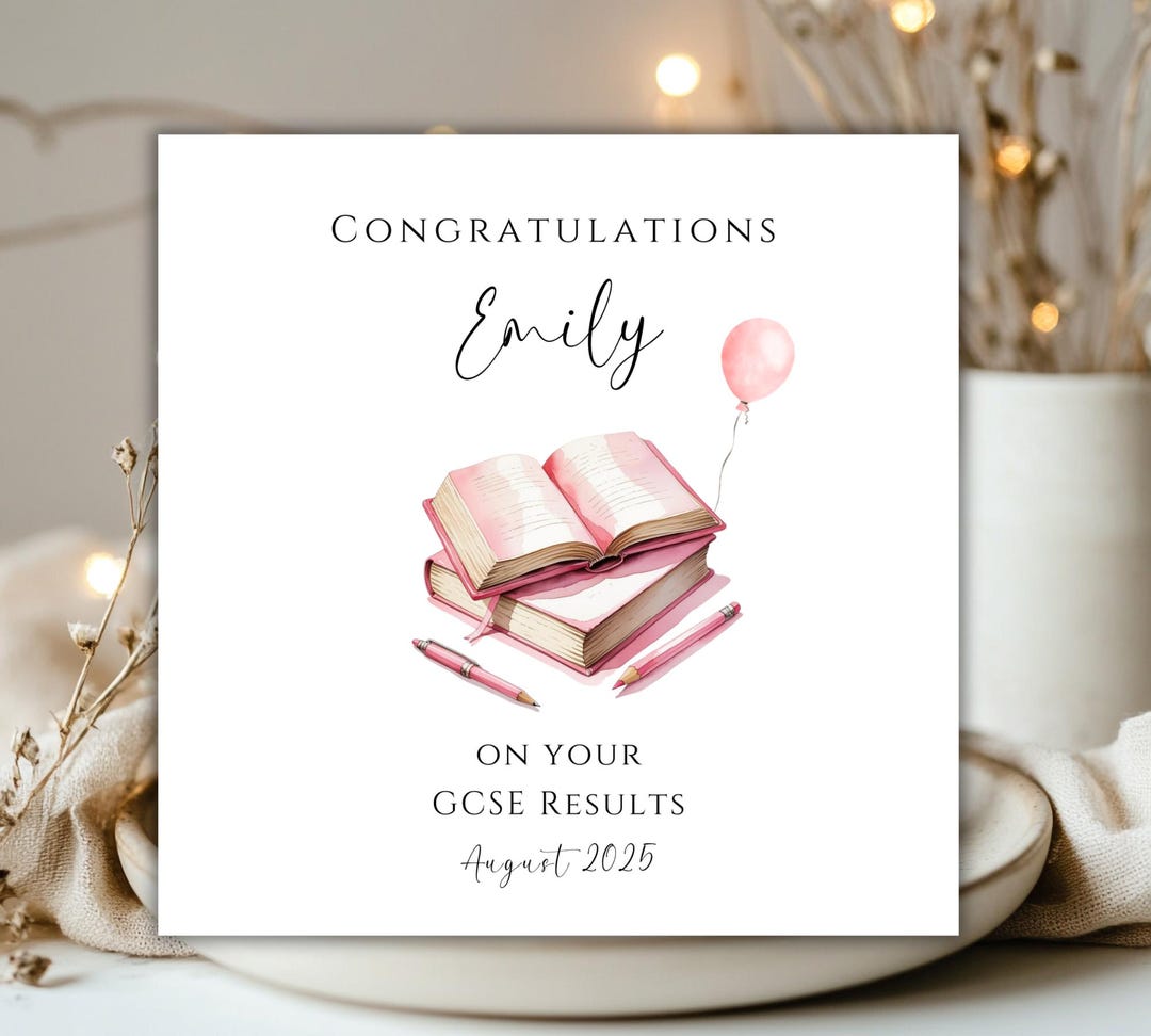 GCSE Exam Results Card Congratulations Card Personalised GCSE Results ...