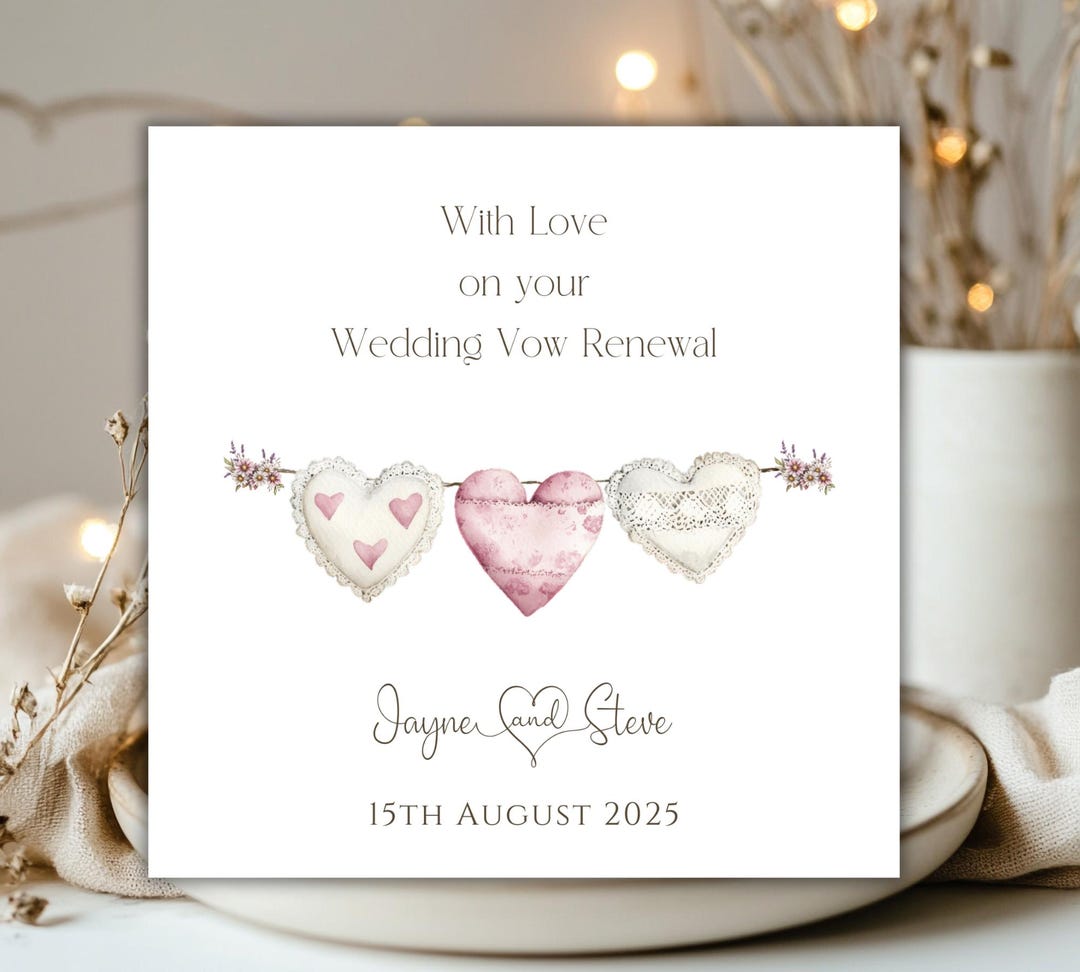 Wedding Vow Renewal Card, Wedding Vows Marriage Renewal Card Wedding ...
