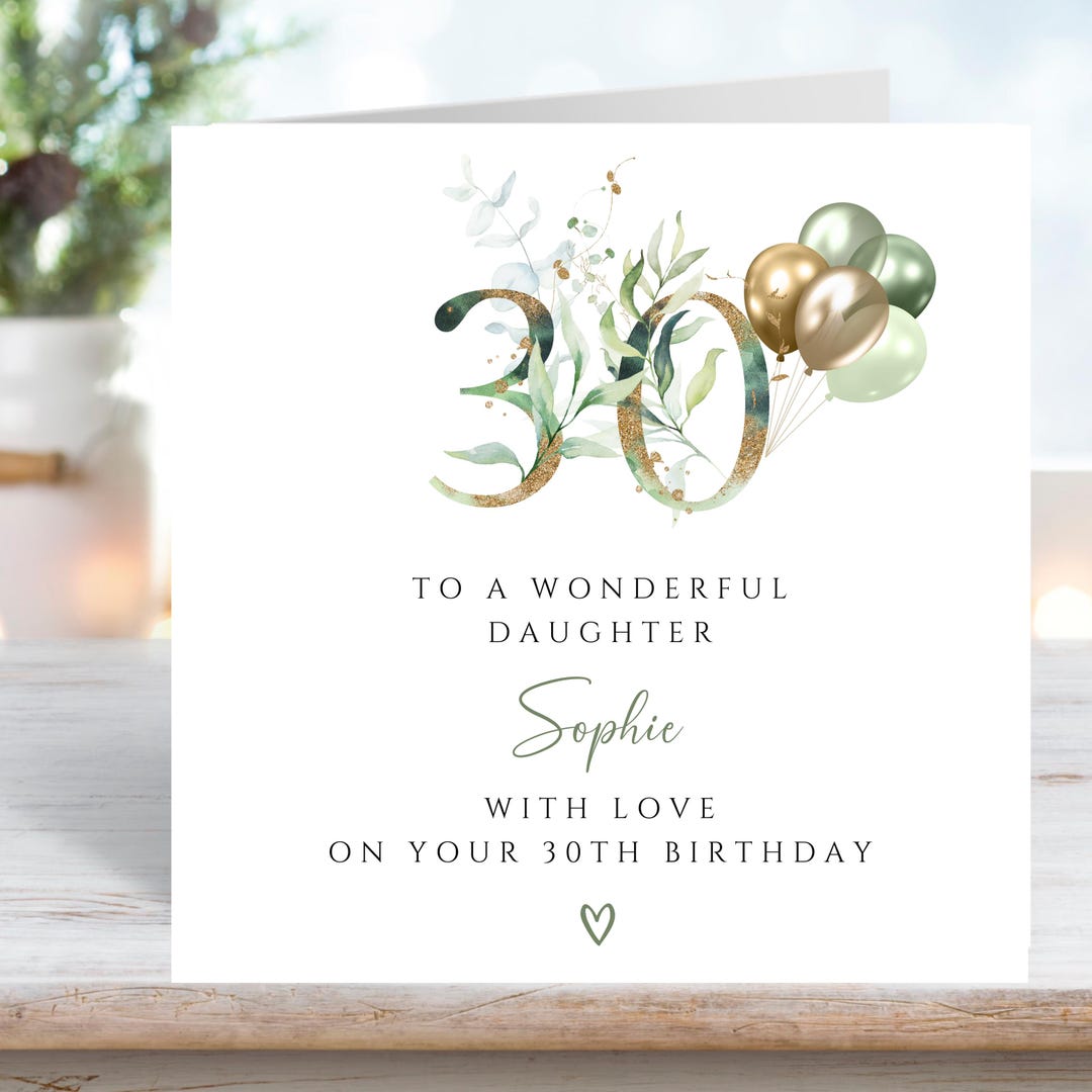 Personalised 30th Birthday Card Daughter Granddaughter Sister Friend ...