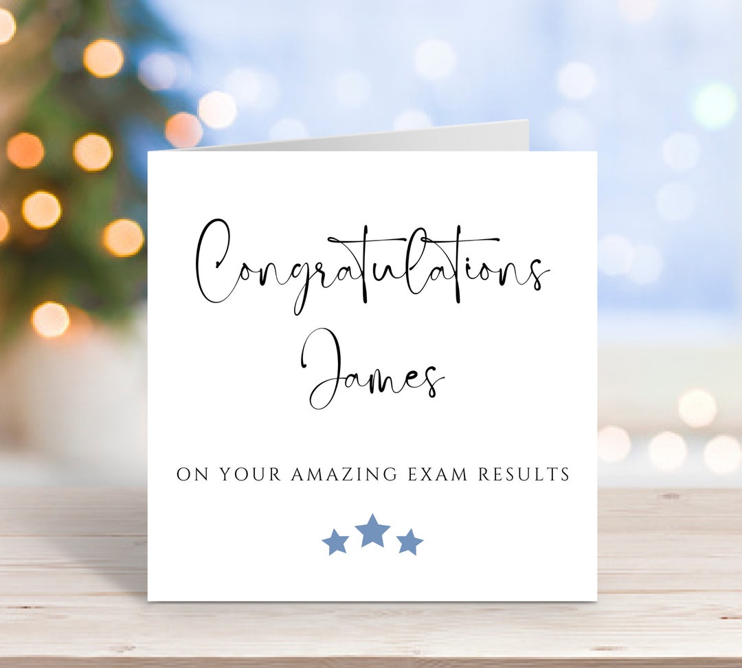 Exam Congratulations Card, Personalised A Level Results Card ...