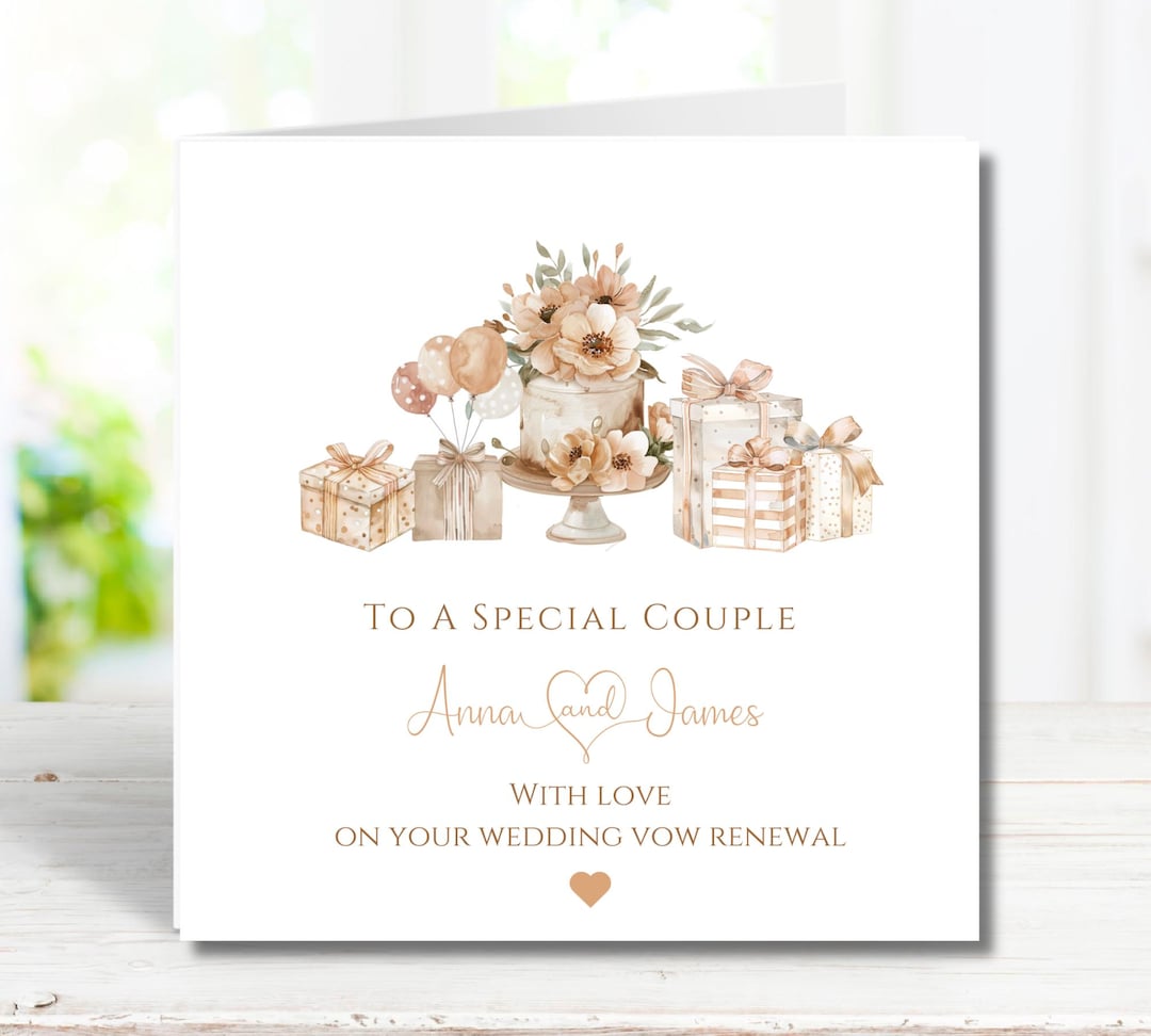 Wedding Vow Renewal Card, Wedding Vows Marriage Renewal Card, Wedding ...