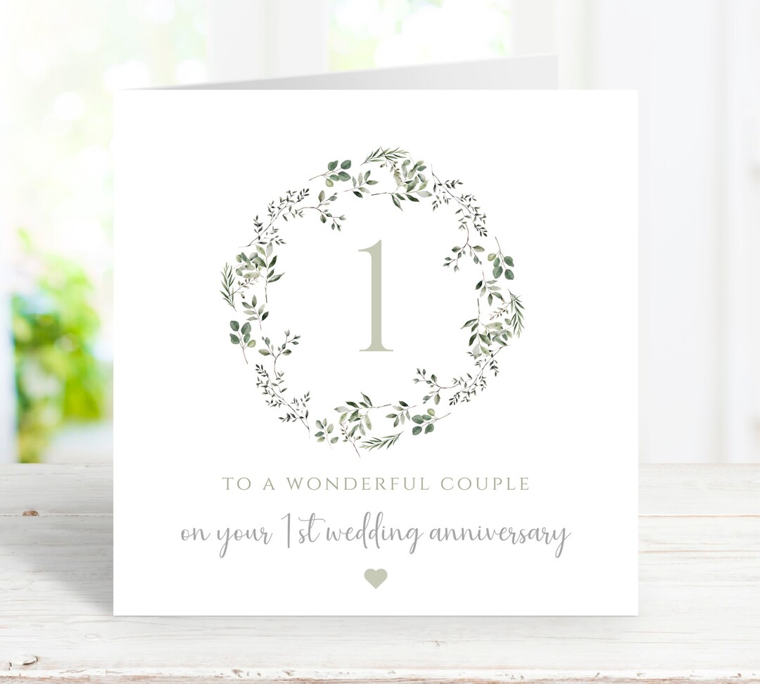 1st Wedding Anniversary Card, First Wedding Anniversary Card - Etsy