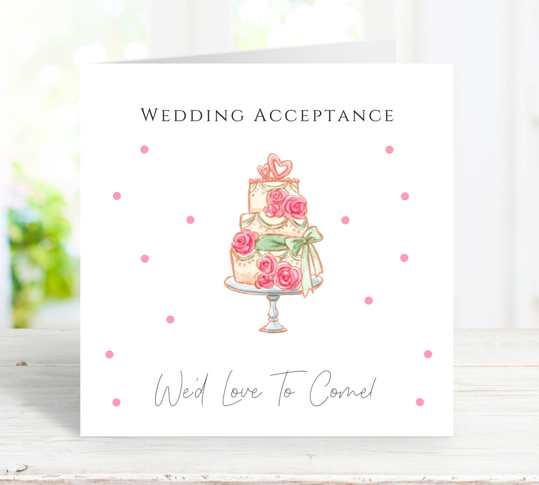 Wedding Acceptance Card - Etsy