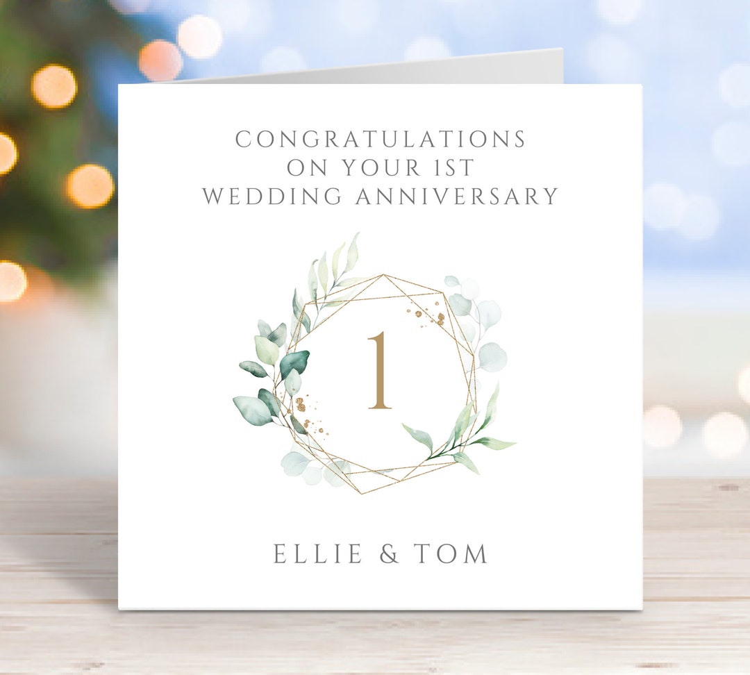 1st Wedding Anniversary Card, First Wedding Anniversary Card ...