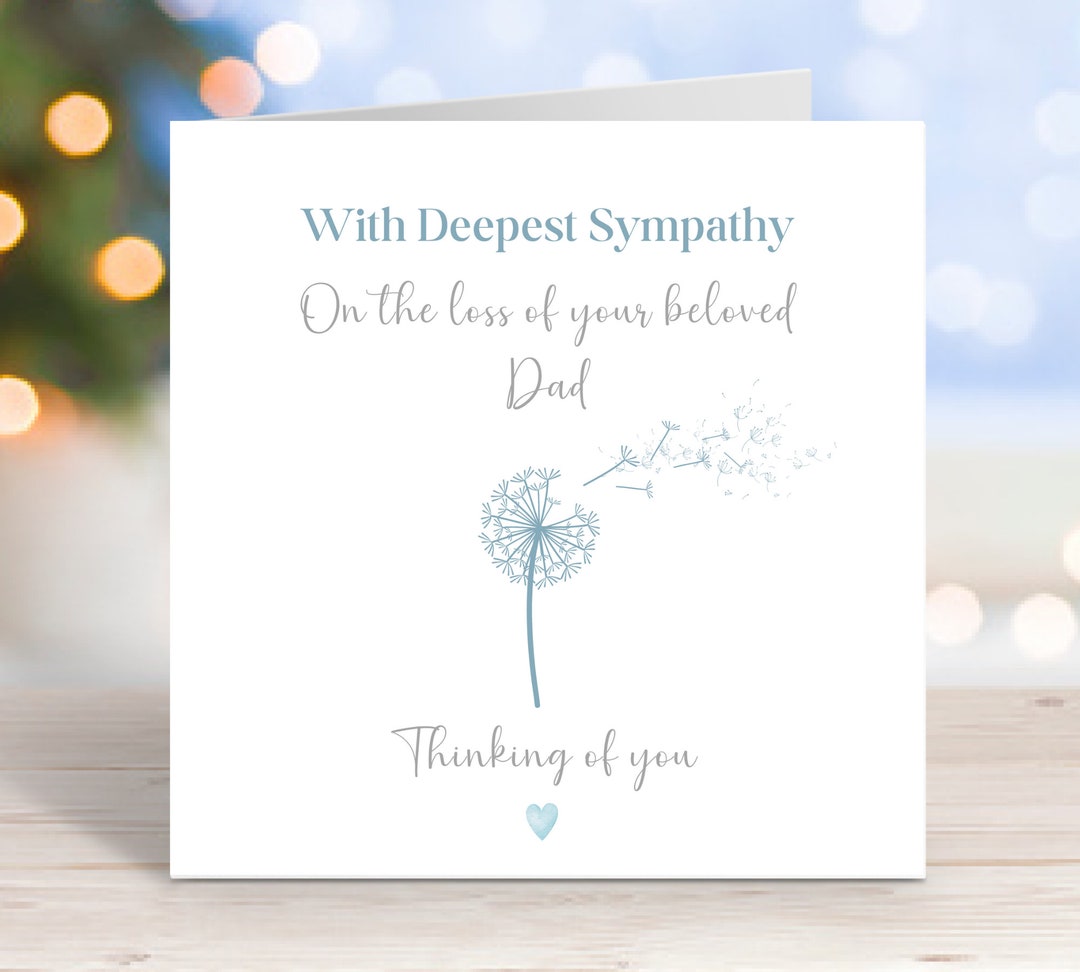 Dad Sympathy Card, Loss of Dad Card, Dandelion Sympathy Card, Thinking ...