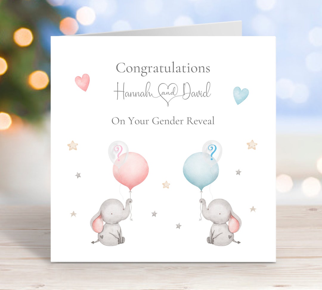 Gender Reveal Card, Pregnancy Congratulations, Mummy & Daddy to Be Card ...
