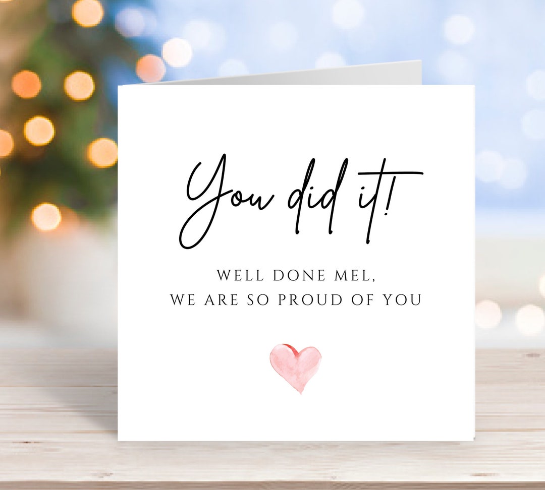 Exam Congratulations Card, Exam Results Card, Exam Pass Card, A Level ...