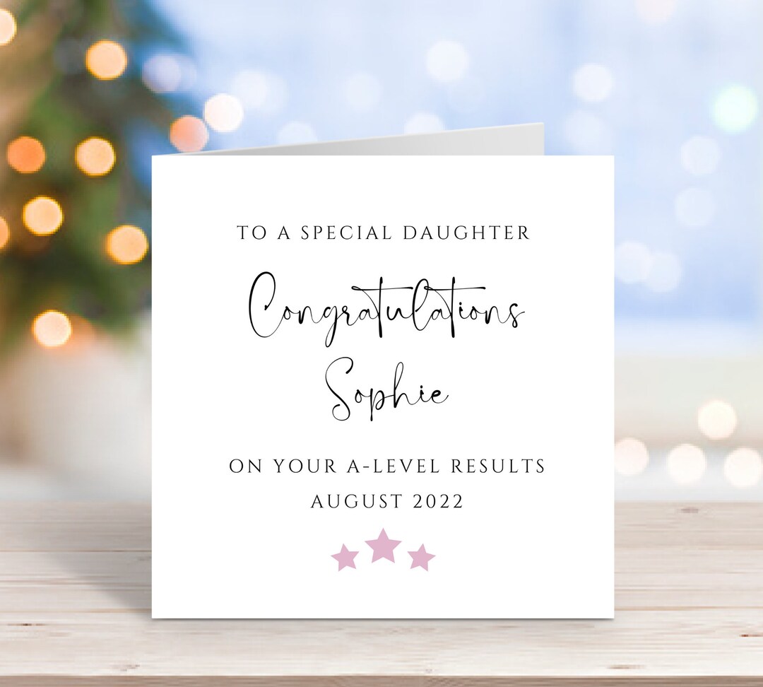 Exam Congratulations Card, Personalised A Level Results Card ...