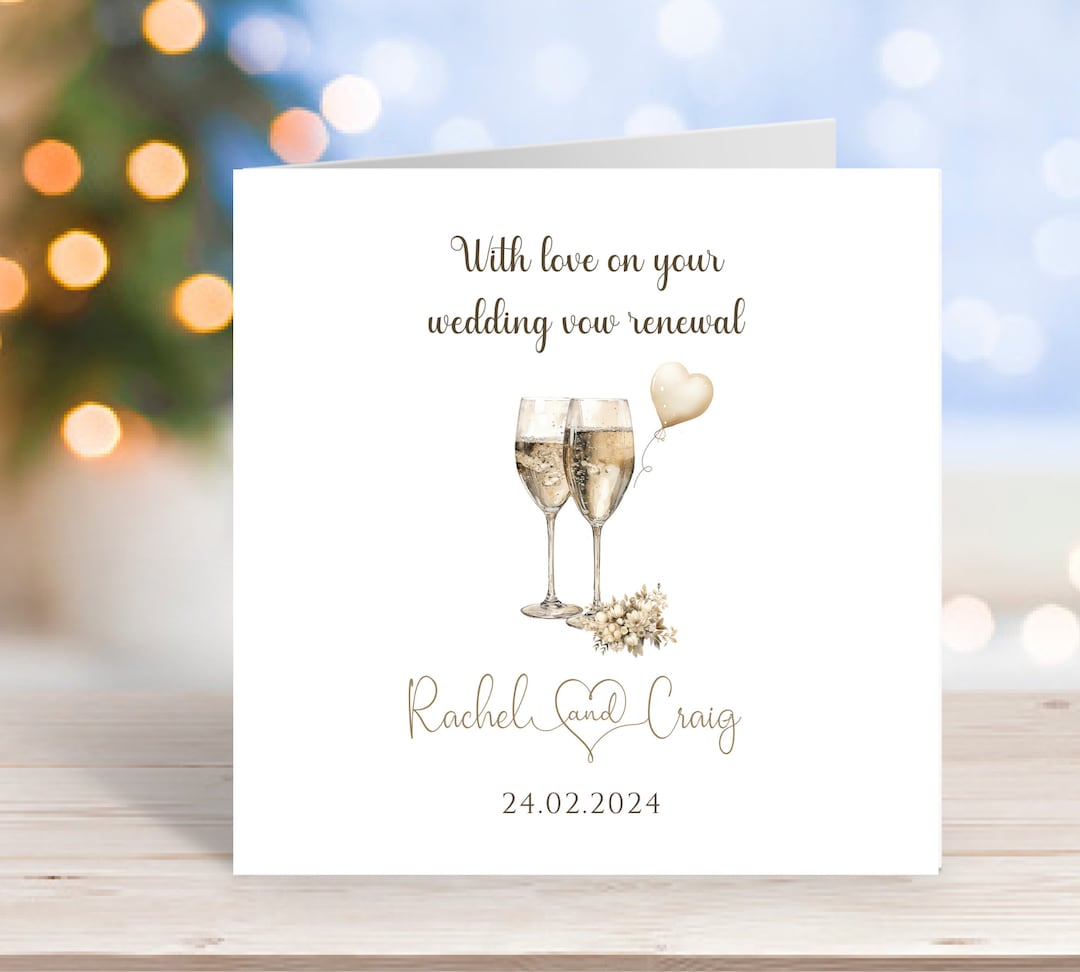 Wedding Vow Renewal Card, Wedding Vows Marriage Renewal Card, Wedding ...