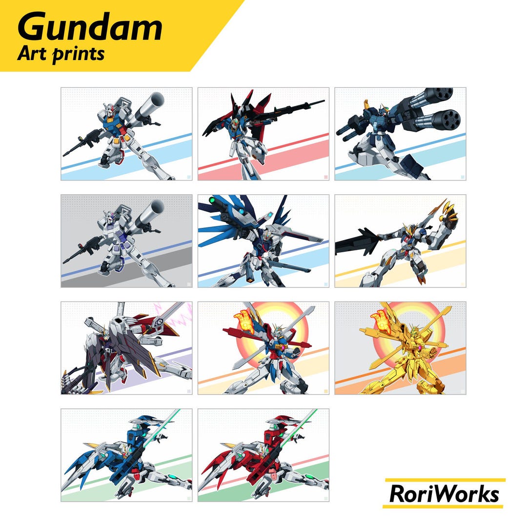 Gundam Collection - Anime Art Print - Etsy