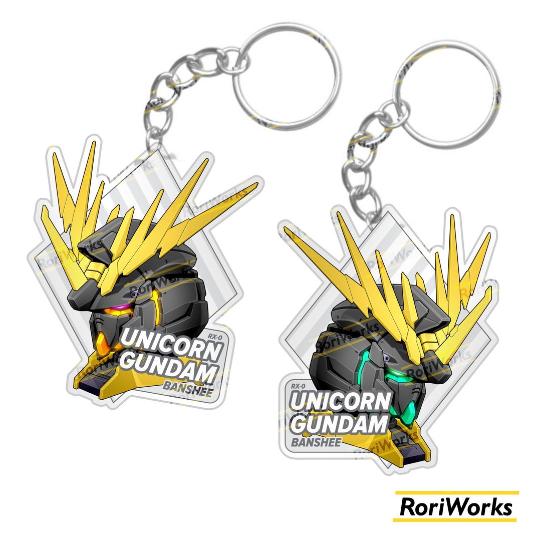 Unicorn Gundam 02 Banshee Anime Keychain - Etsy