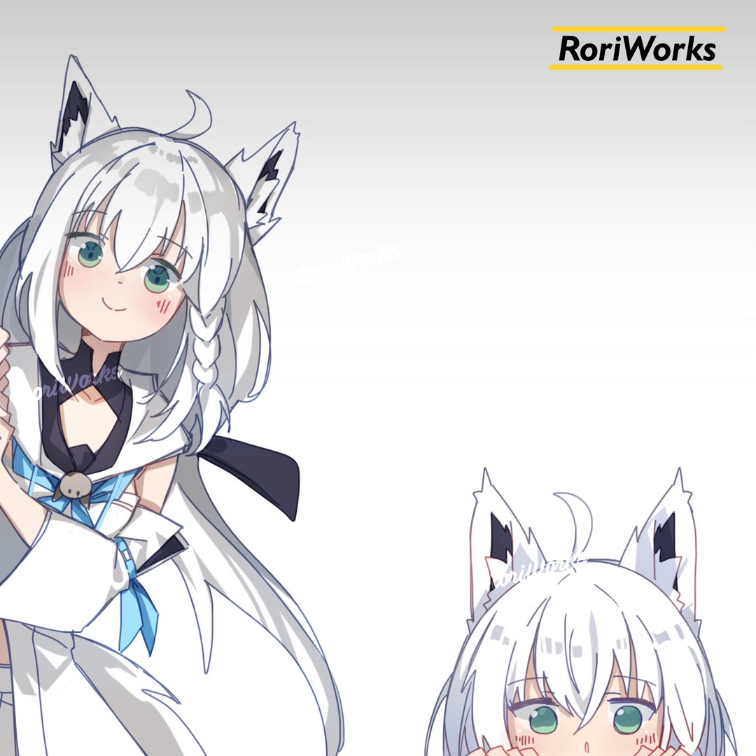 Shirakami Fubuki [hololive] - Anime Peeking Sticker - Etsy Canada