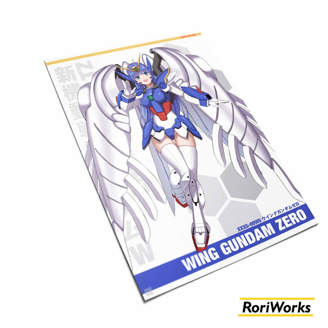 Wing Gundam Zero Girl Anime Art Print - Etsy Canada