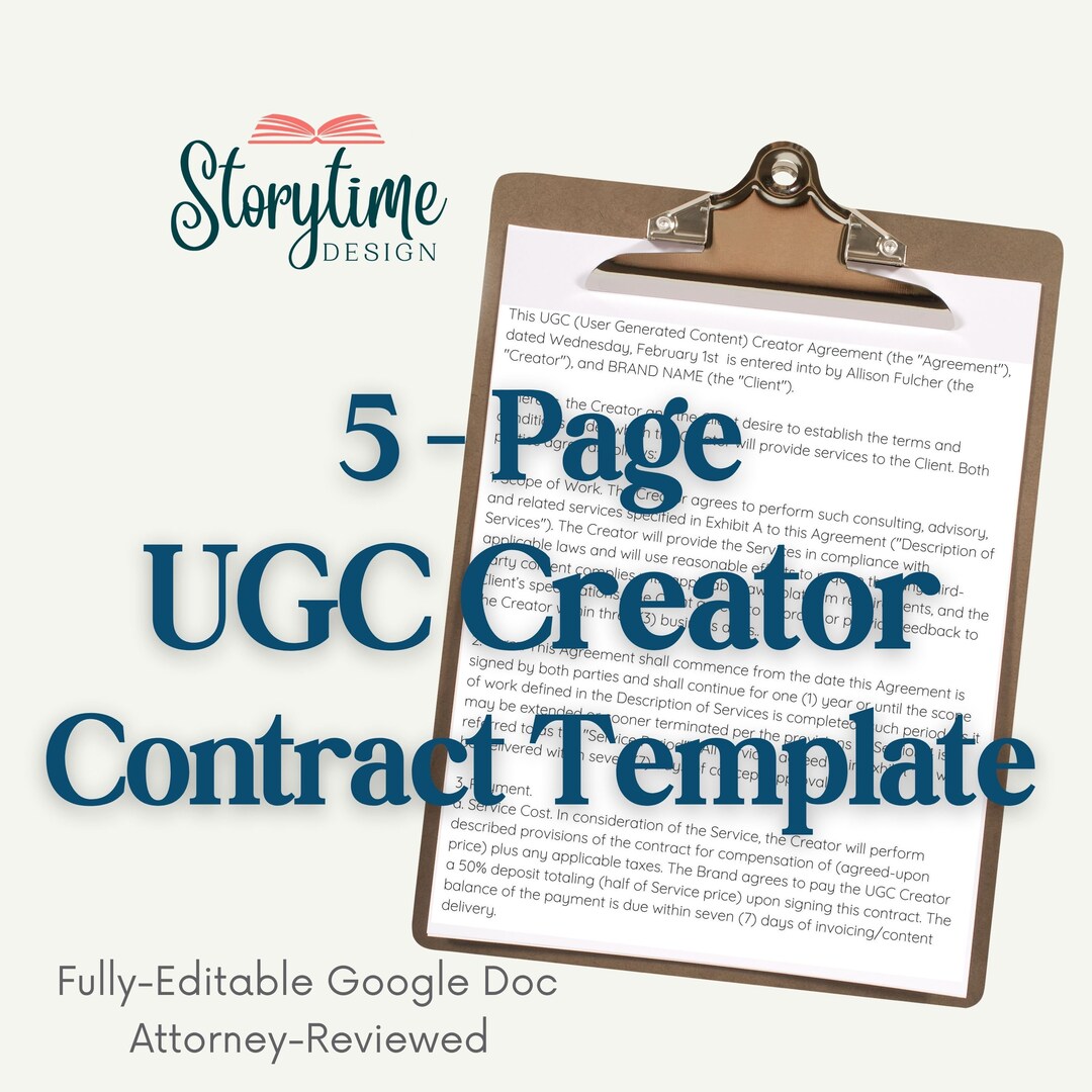 UGC Creator Contract | Attorney-approved | Editable Google Doc ...