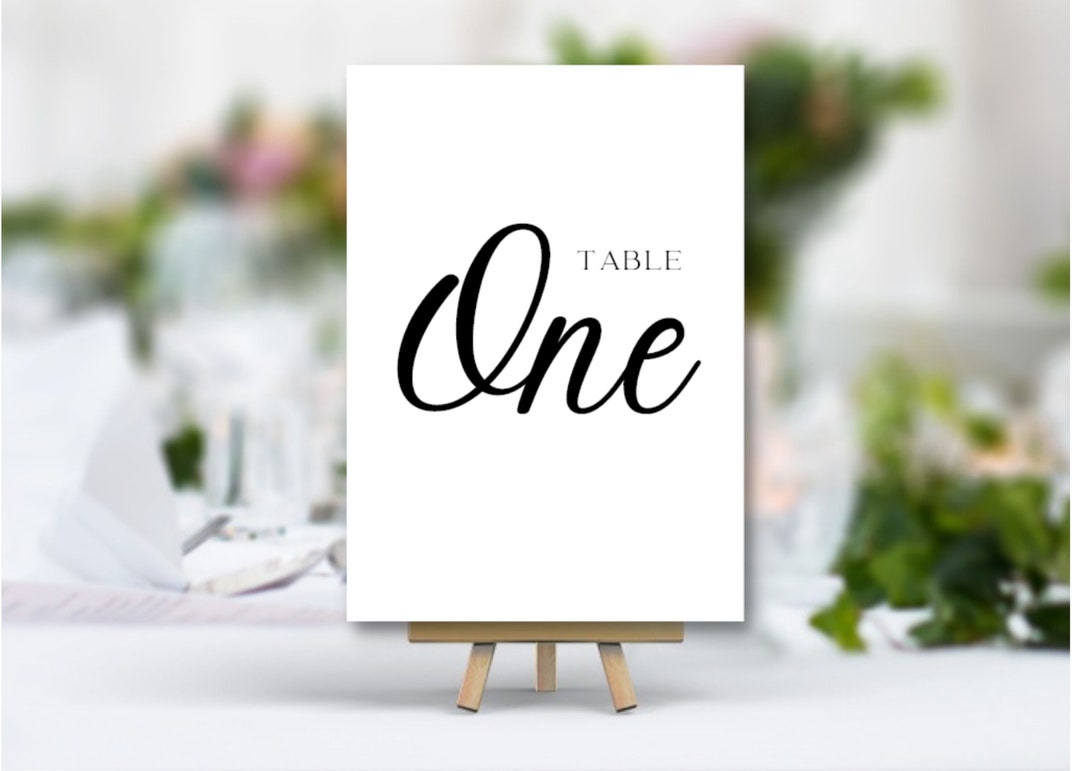 Instant Download Printable Wedding Table Numbers - 5x7 Printable ...